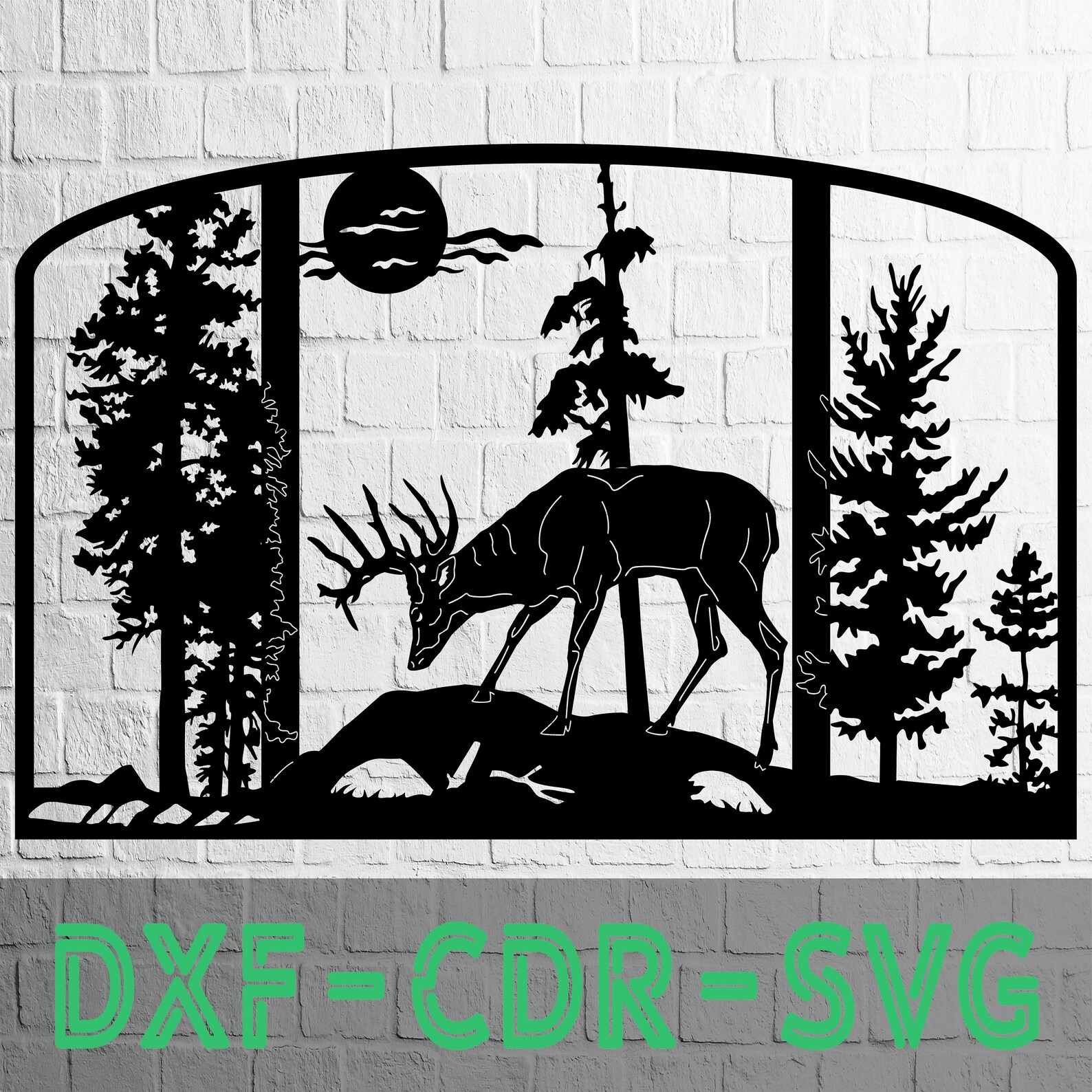 Deer Wall Decor Svg Cut File, Animal Dxf Files, Plasma Cut File, Wall ...
