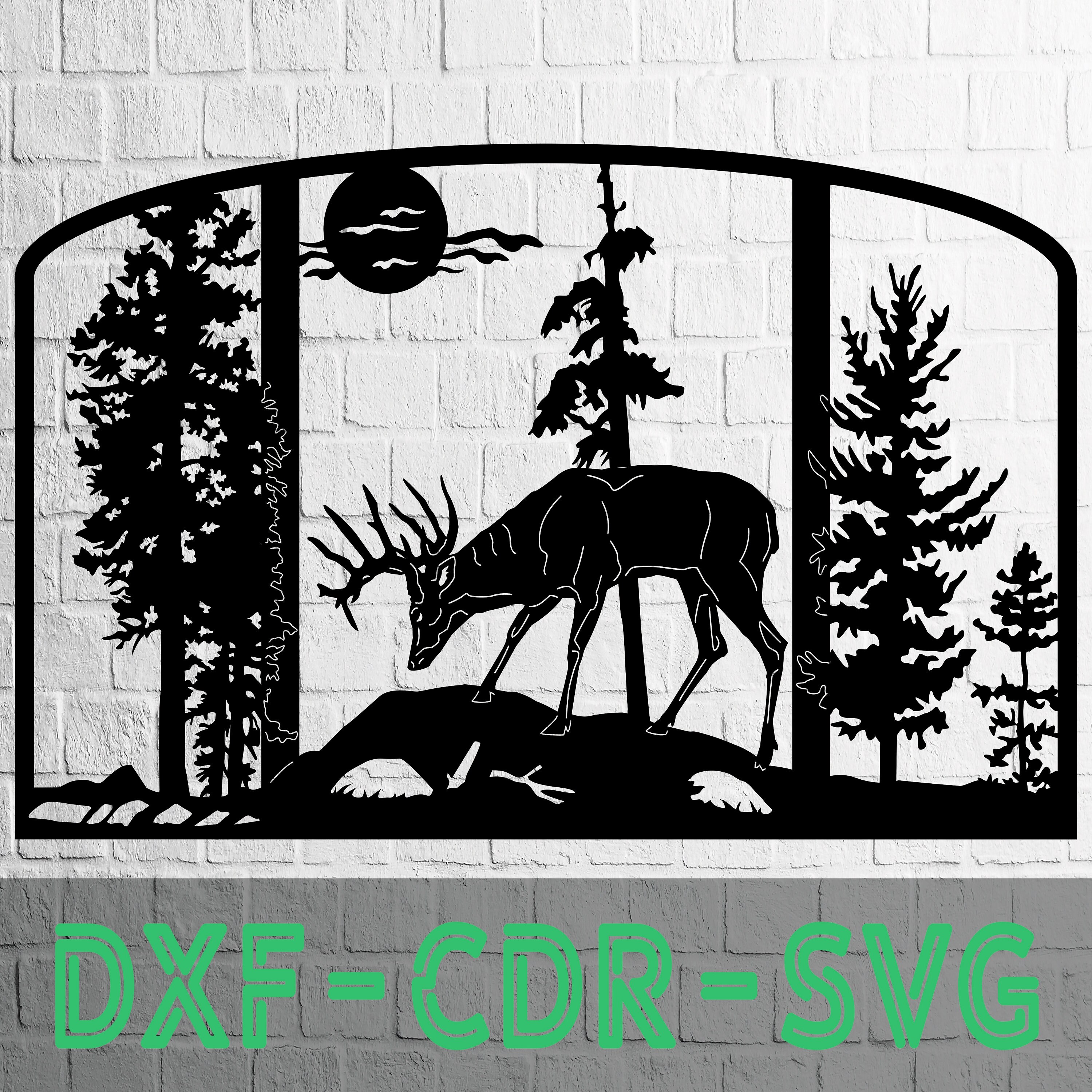 Deer Wall Decor Svg Cut File, Animal Dxf Files, Plasma Cut File, Wall ...