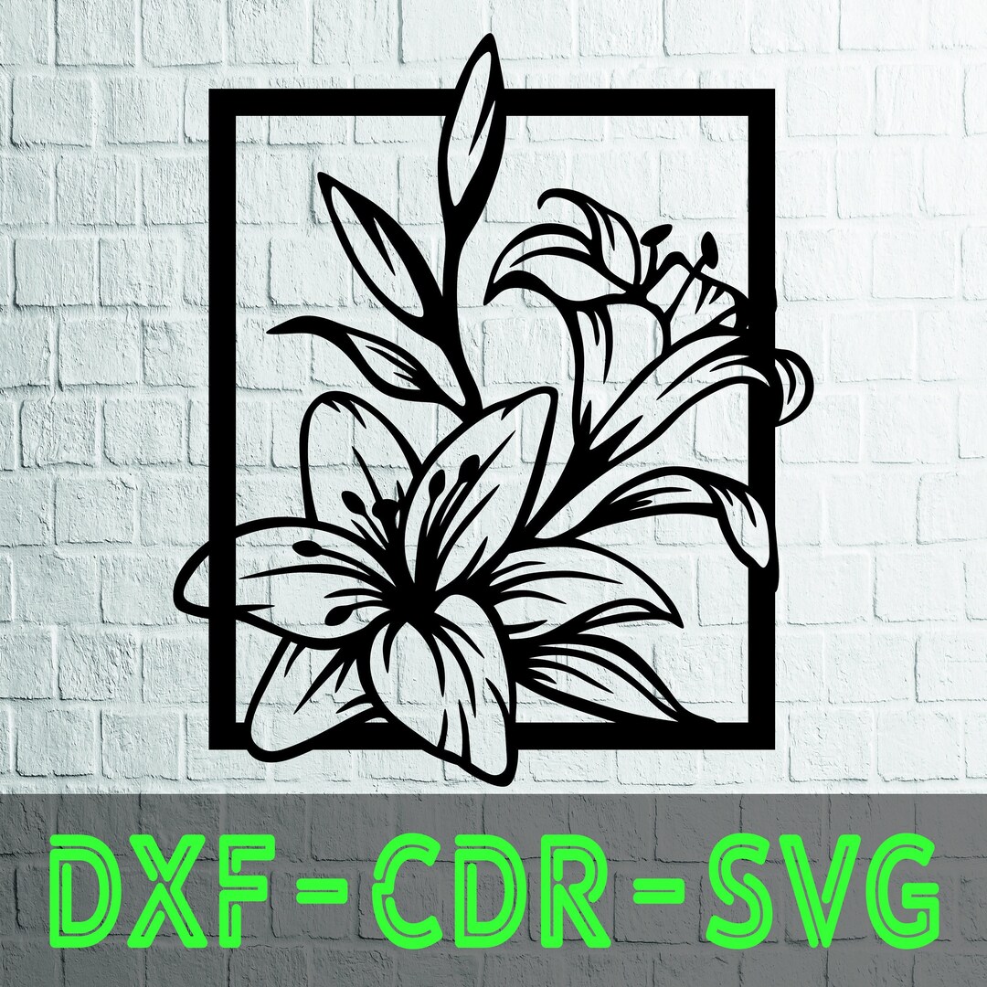 Flower Wall Art Svg Cut File, Flower Dxf Files, Plasma Cut File, Wall ...