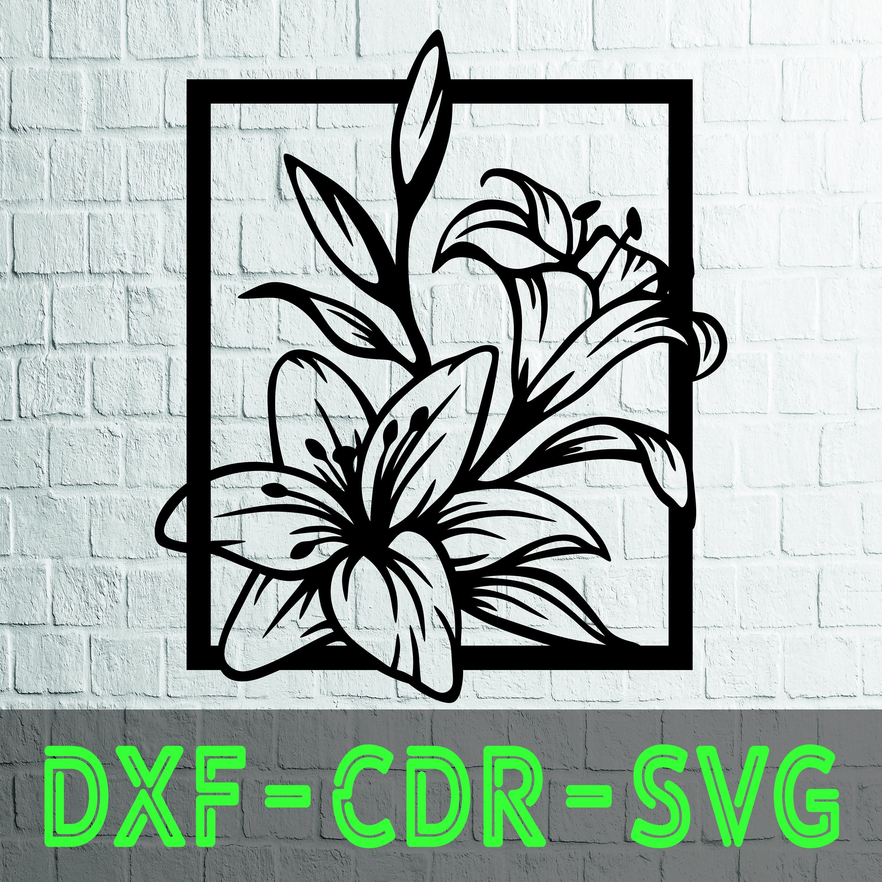 Flower Wall Art Svg Cut File Flower Dxf Files Plasma Cut - Etsy