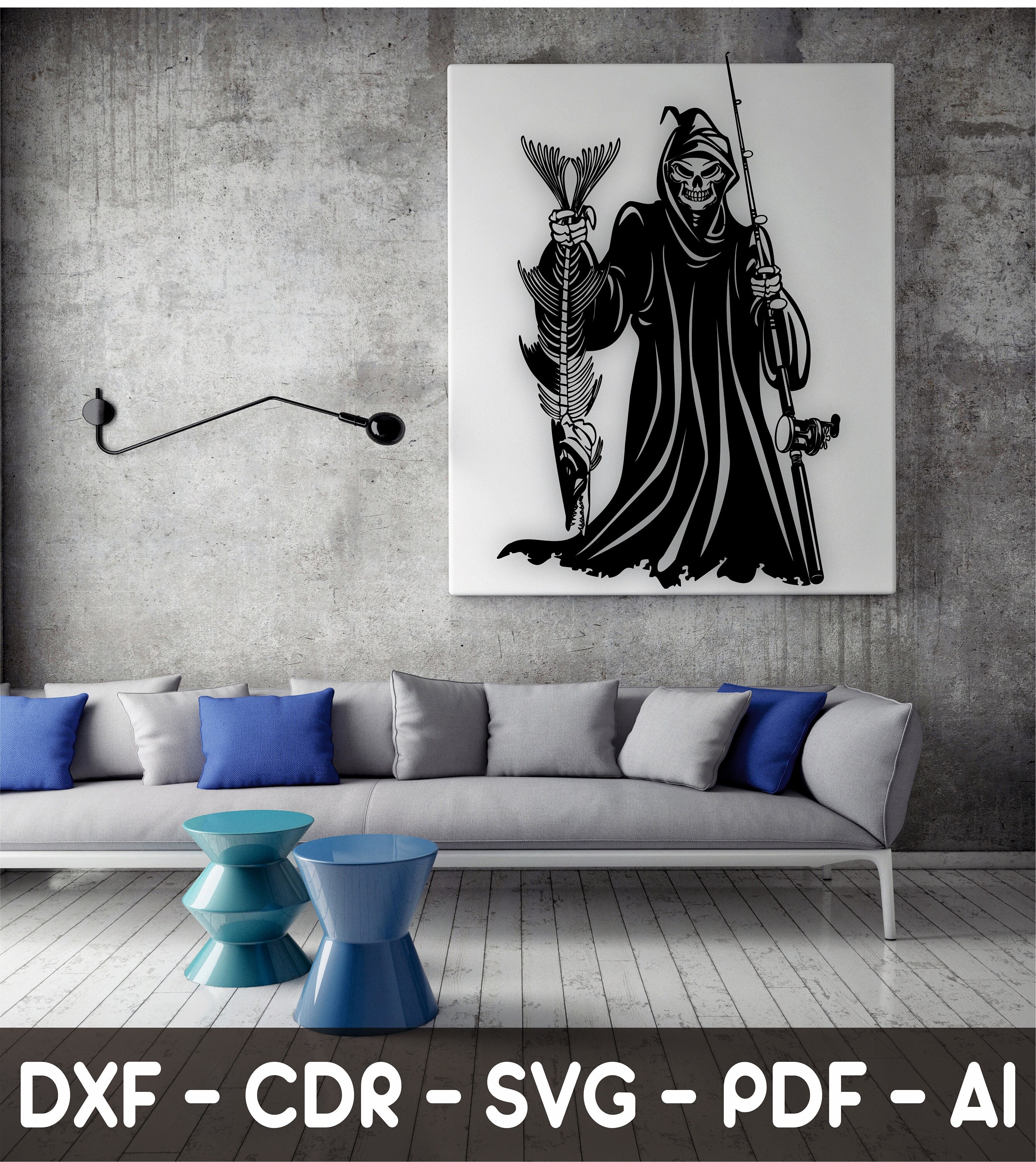 Death Wall Decor Svg Cut File, Animal Dxf Files, Plasma Cut File, Wall ...