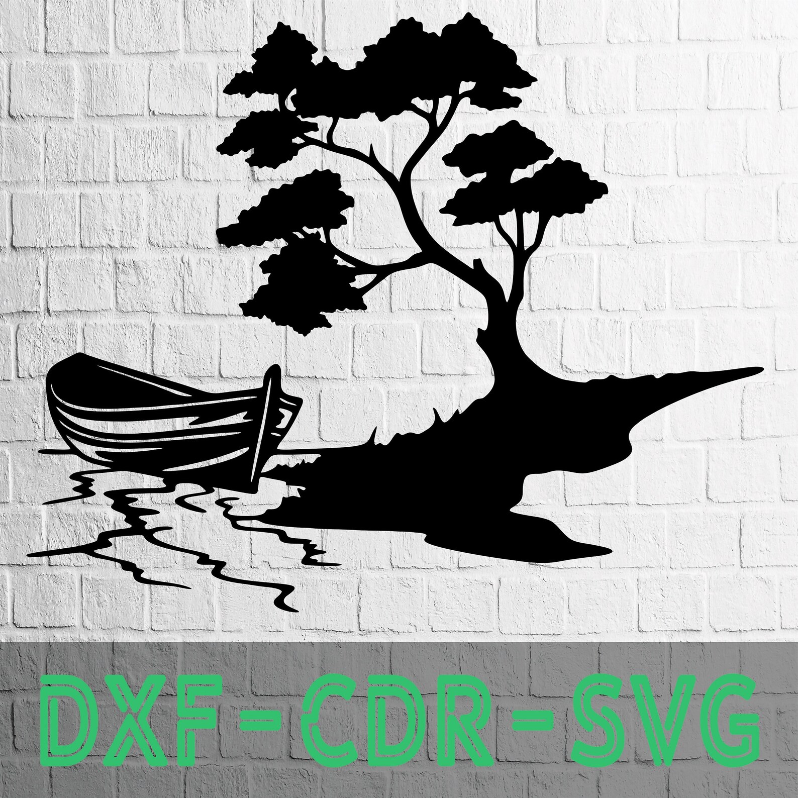 Boat Tree Wall Art Svg Cut File Dxf Files Plasma Cut File - Etsy