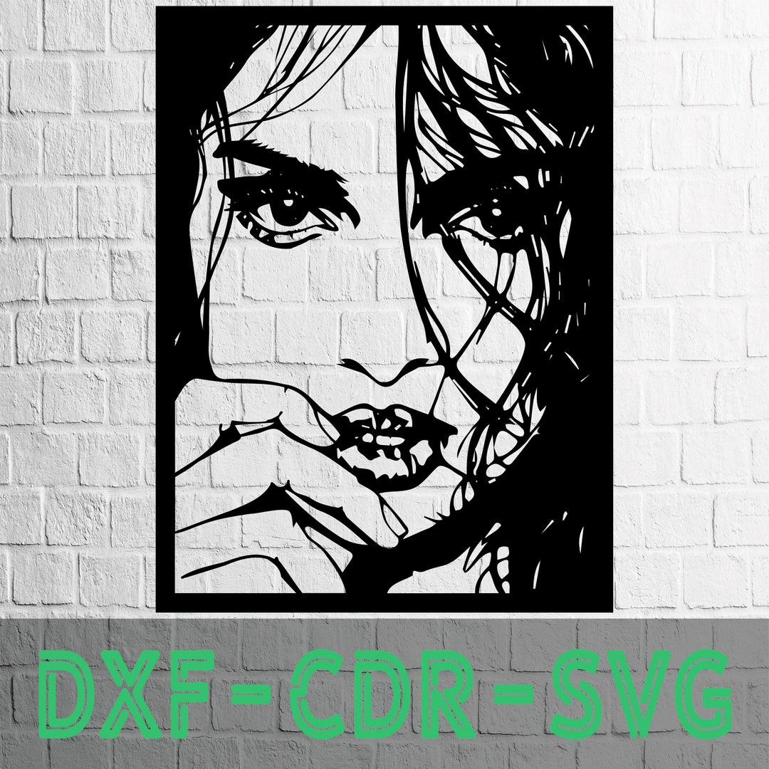 Woman Silhouette Wall Art Svg Cut File Human Woman Dxf Files Plasma Cut File Wall Art Dxf