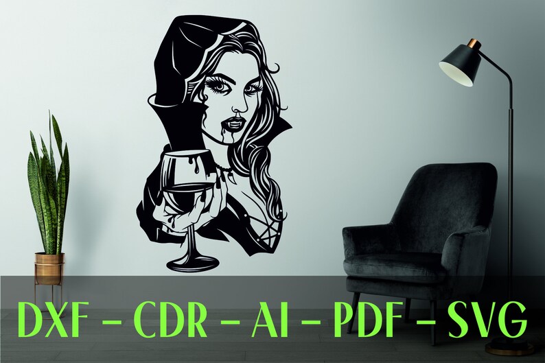Vampire Wall Art Svg Cut File, Human, Woman Dxf Files, Plasma Cut File ...