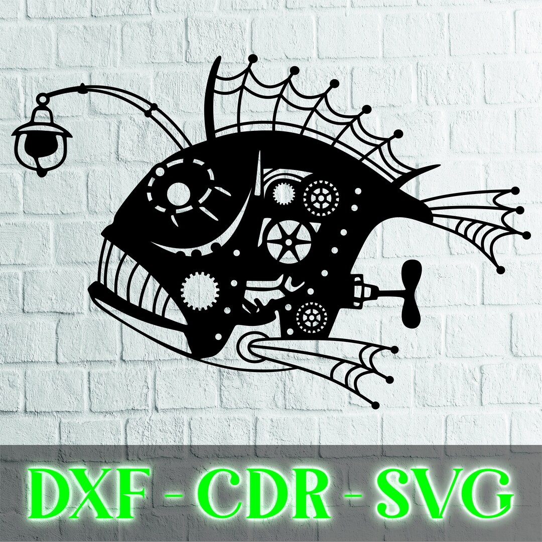 Angler Fish Wall Art Svg Cut File, Fish, Angler Fish Dxf Files, Plasma ...