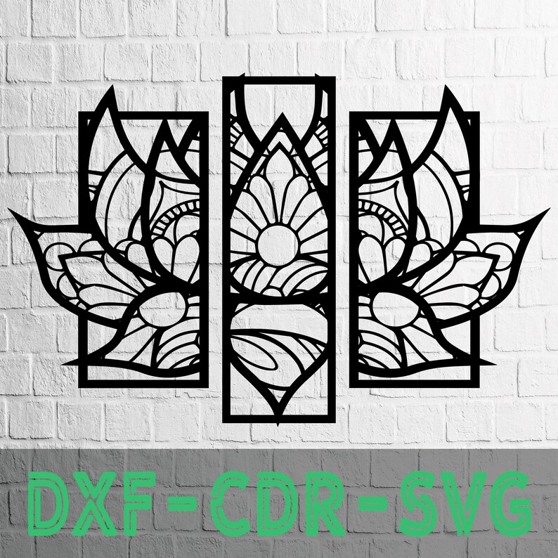 Flower Panel Wall Art Svg Cut File, Dxf Files, Plasma Cut File, Wall ...