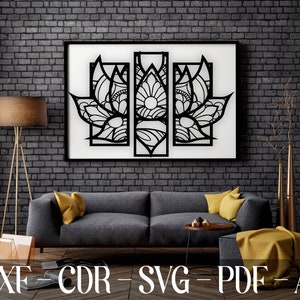 Flower Panel Wall Art Svg Cut File, Dxf Files, Plasma Cut File, Wall ...