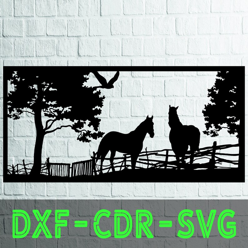 Farm Horses Wall Art Decor Vector Files Bundle Vector Cdr,dxf,svg,ai ...
