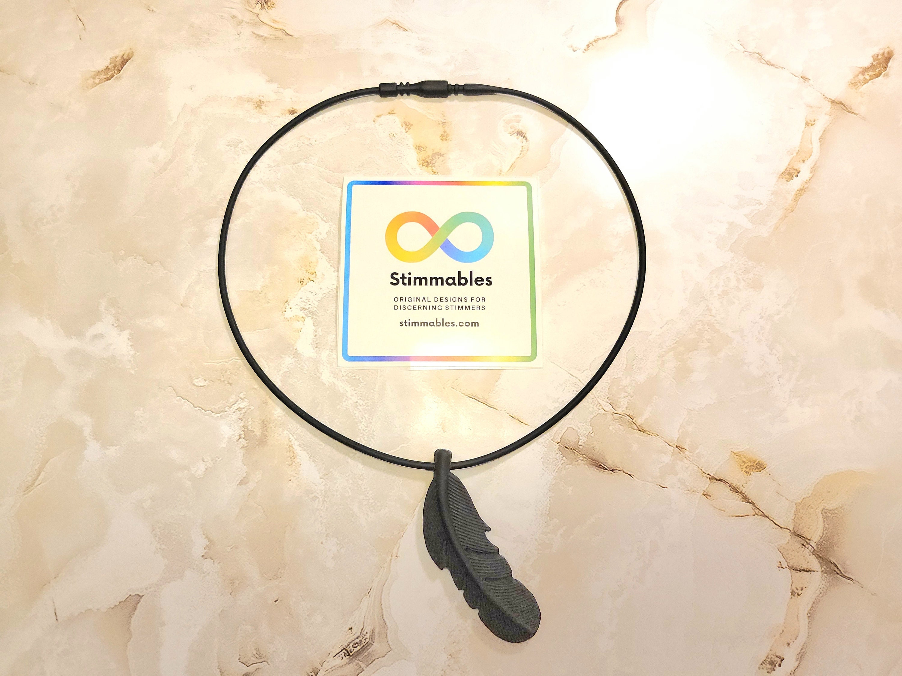 Black Silicone Feather Necklace Sensory Minimalist Chewelry Chewable for Autism ADHD Anxiety Fidget Necklace Graduation Gift Unisex Etsy