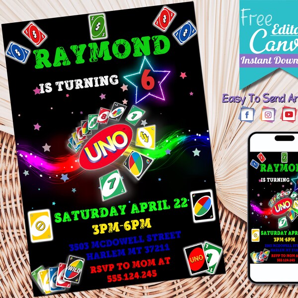 Uno Invitation - Etsy