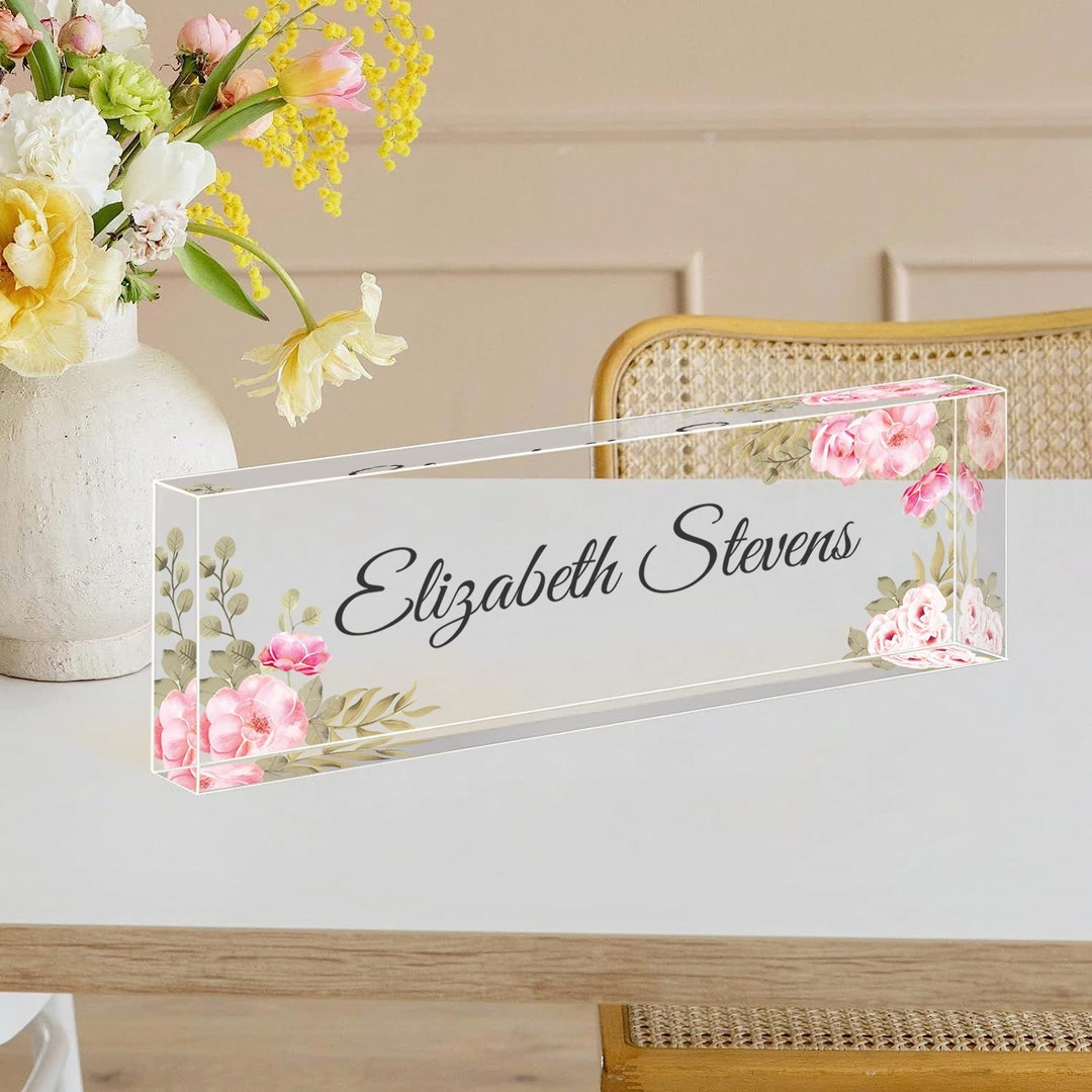Personalized Desk Name Plate, Lighted Acrylic Nameplate, Desk ...