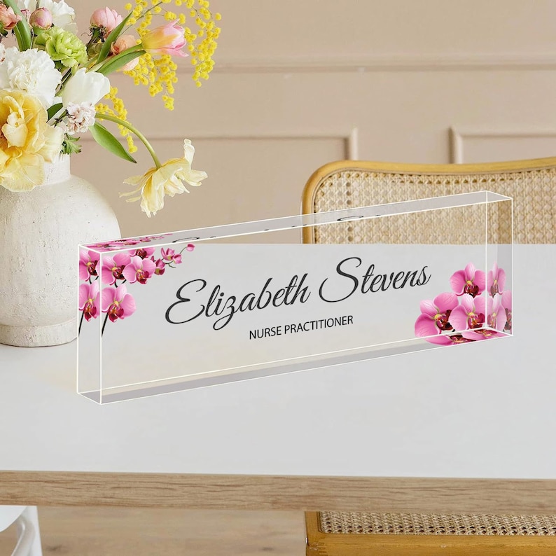 Personalized Desk Name Plate, Lighted Acrylic Nameplate, Desk ...