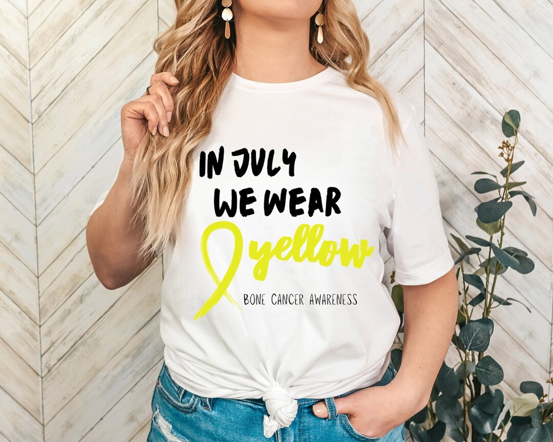 Bone Cancer Awareness Shirt, Bone Cancer Shirt, Yellow Ribbon Shirt ...