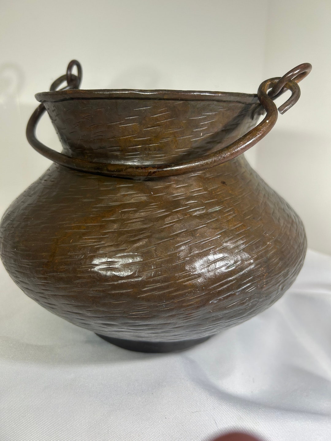 Rare Antique Copper Cooking Pot Cauldron Bail Handle Unique Design - Etsy