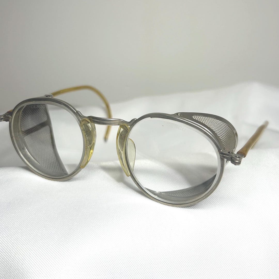 Vintage Cesco Safety Glasses Non Prescription Fold Out Mesh Side ...