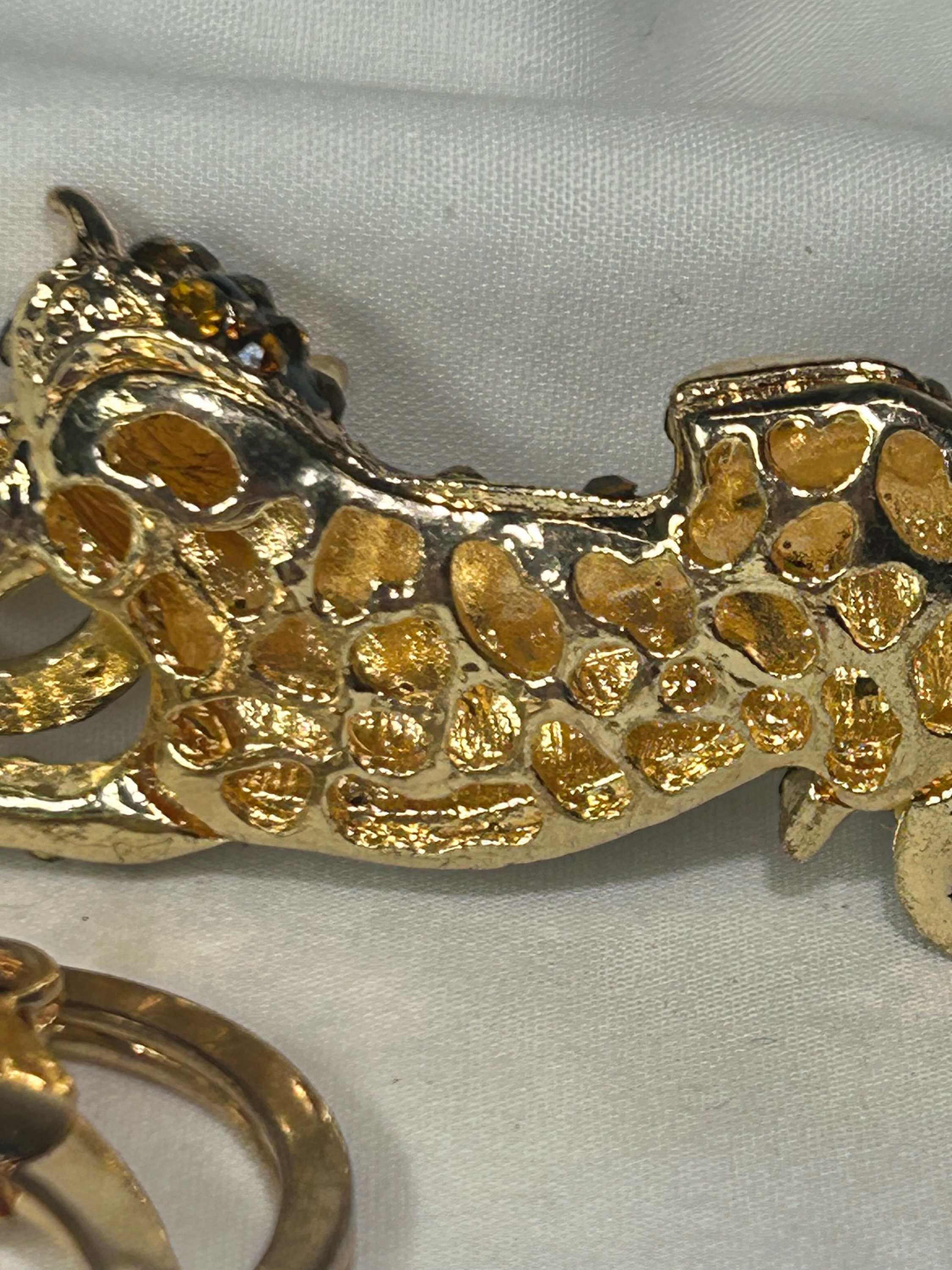 Effy Spotted Leopard Amber Rhinestone Keychain - Etsy