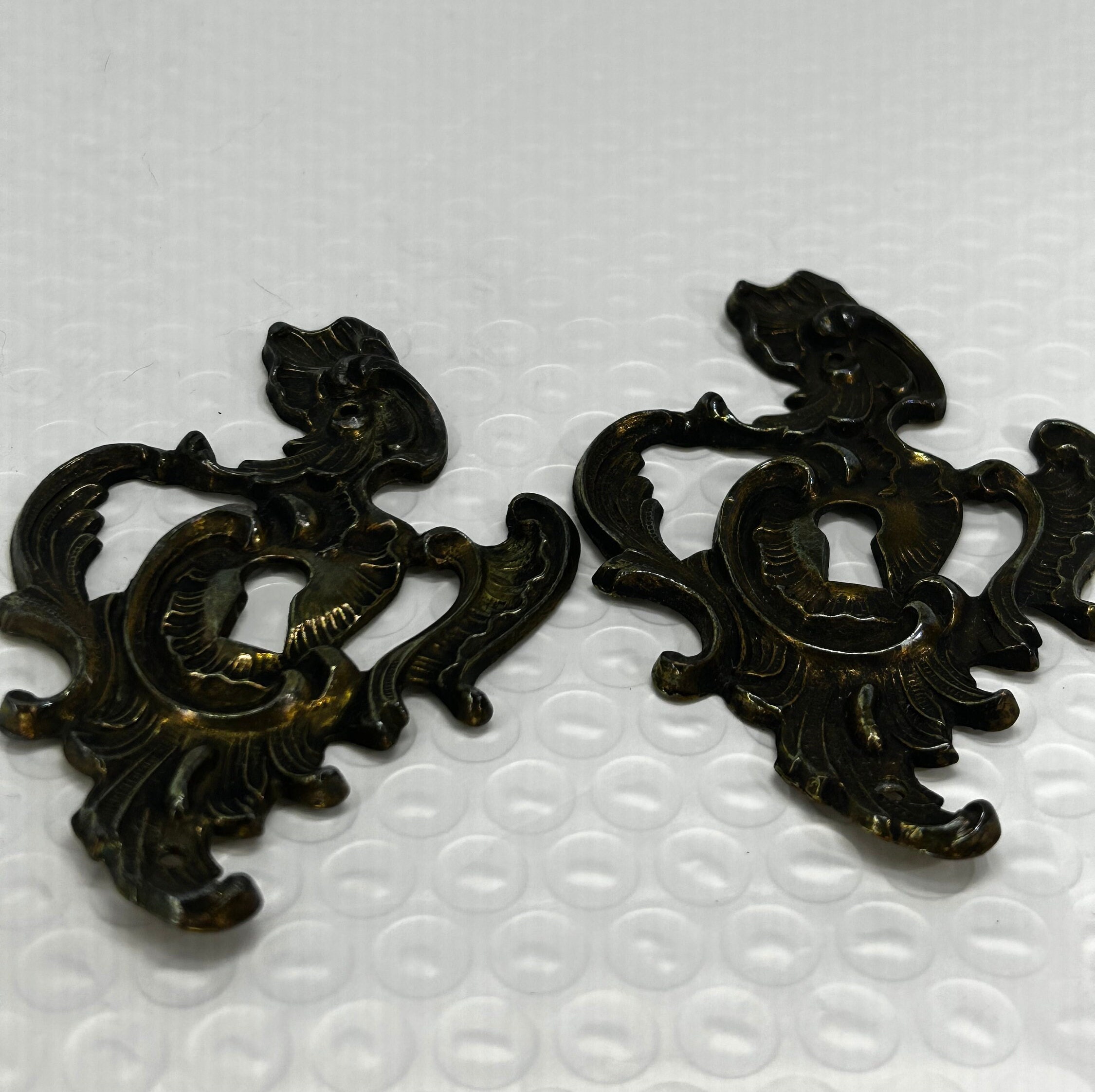 Antique Keeler Brass Skeleton Keyhole Cover Plates Set of 6 - Etsy