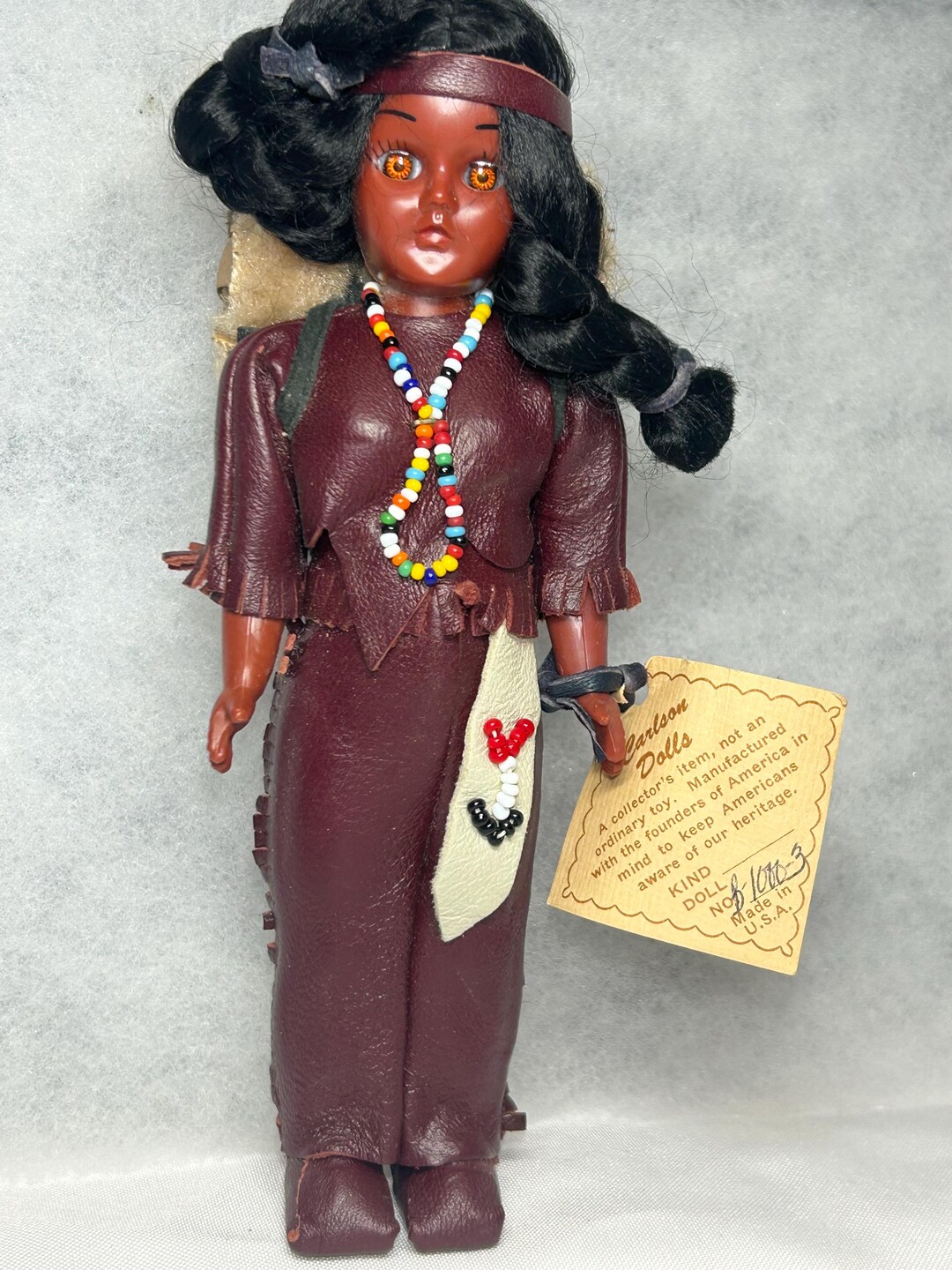 Carlson Dolls Native American Hard Plastic Doll With Original Tag #B ...