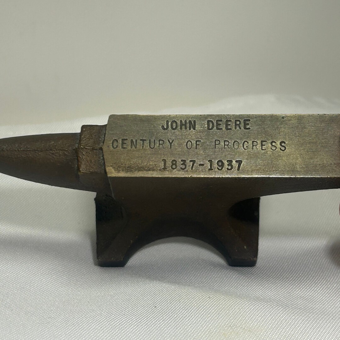 Rare Vintage Bronze Miniature John Deere Century of Progress Anvil 14.7 ...