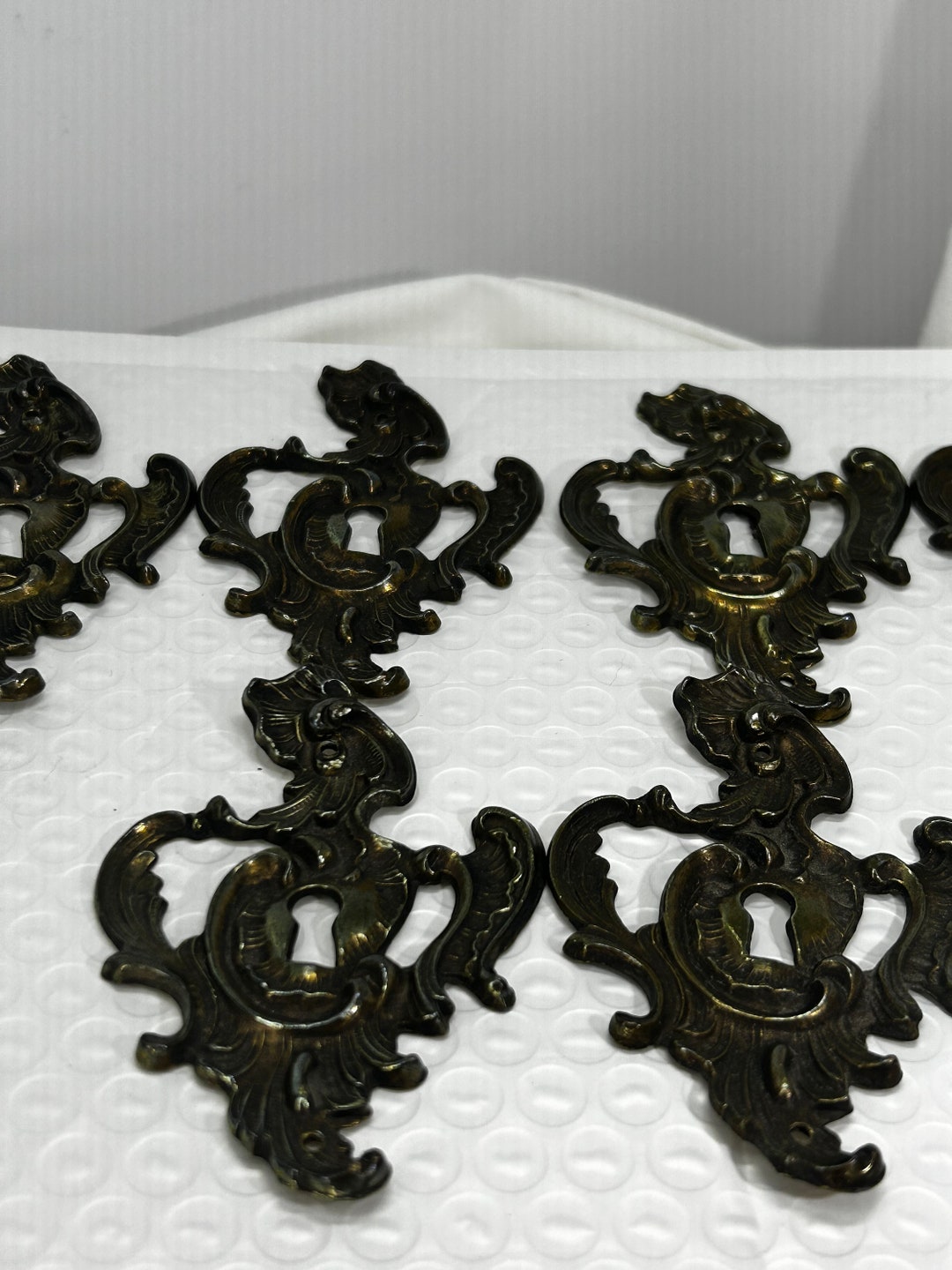 Antique Keeler Brass Skeleton Keyhole Cover Plates Set of 6 - Etsy