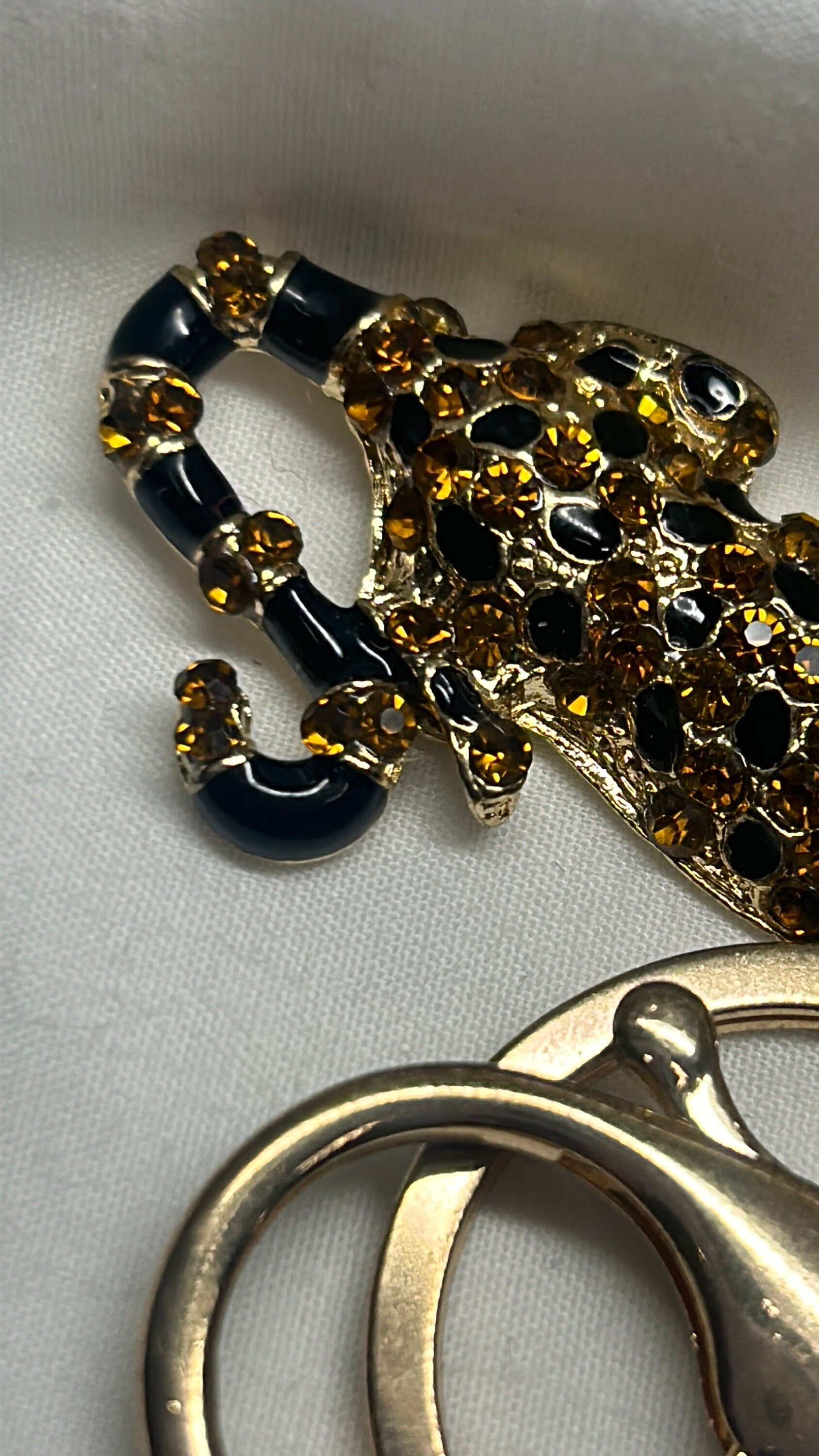 Effy Spotted Leopard Amber Rhinestone Keychain - Etsy