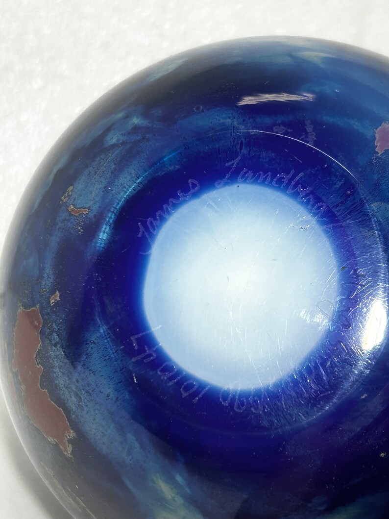 Lundberg Studio Hand Blown Glass Earth Globe Paperweight by James ...