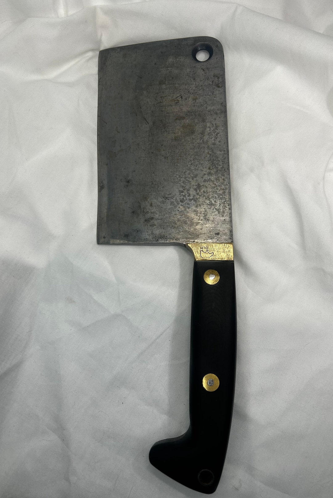 Vintage Heavy Meat Cleaver Brass Riveted - Etsy