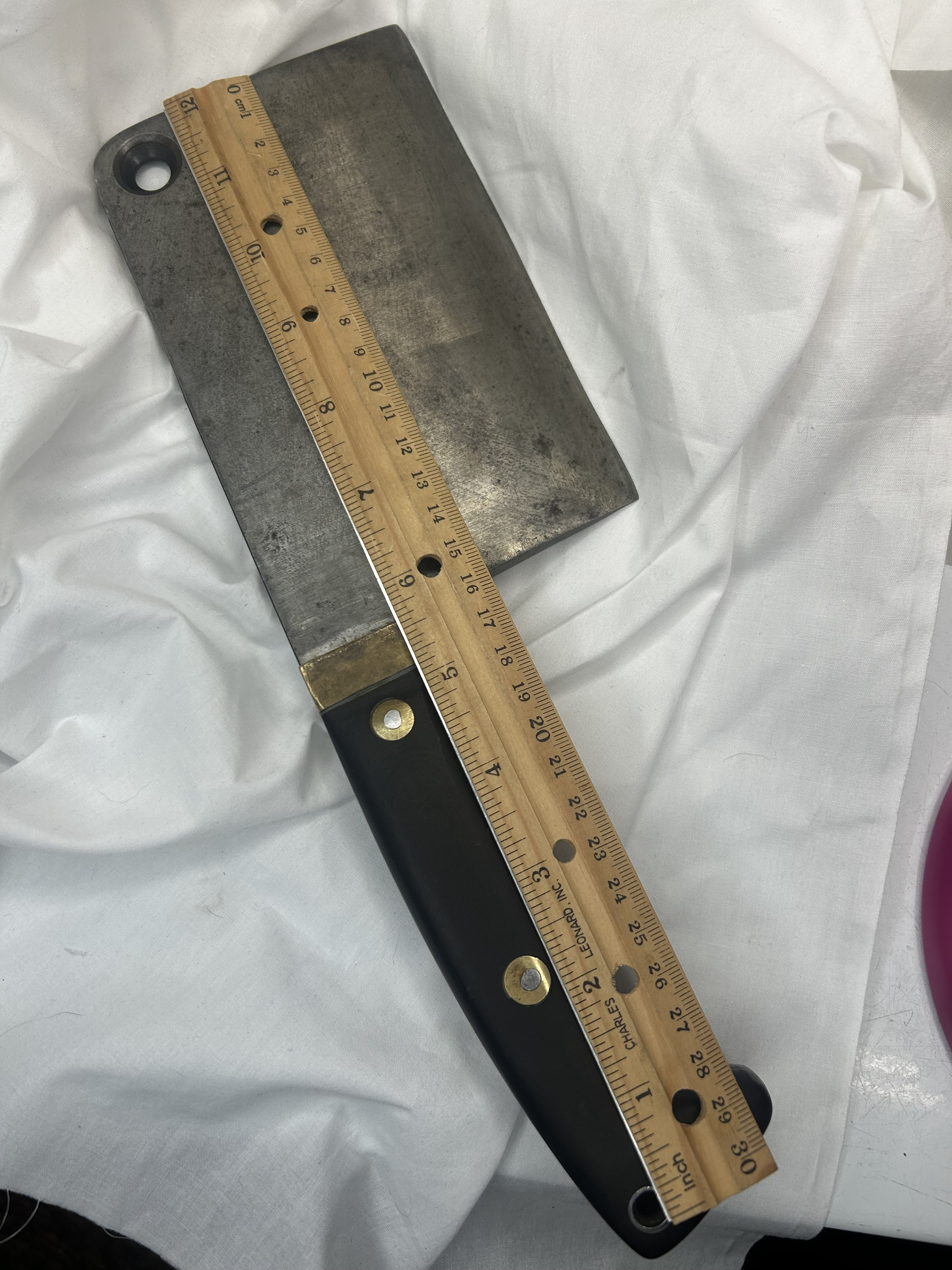 Vintage Heavy Meat Cleaver Brass Riveted - Etsy