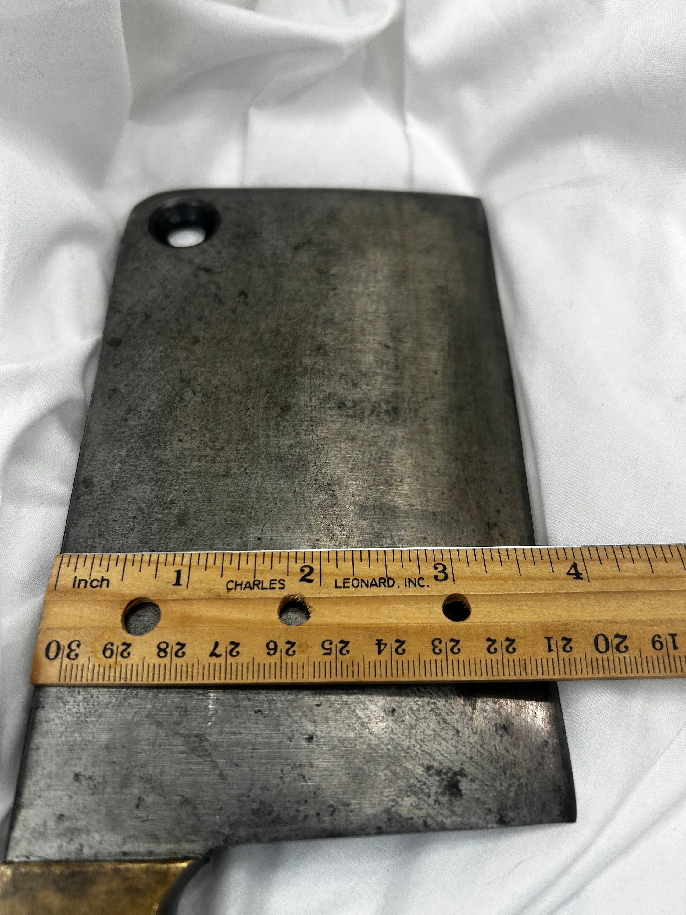 Vintage Heavy Meat Cleaver Brass Riveted - Etsy