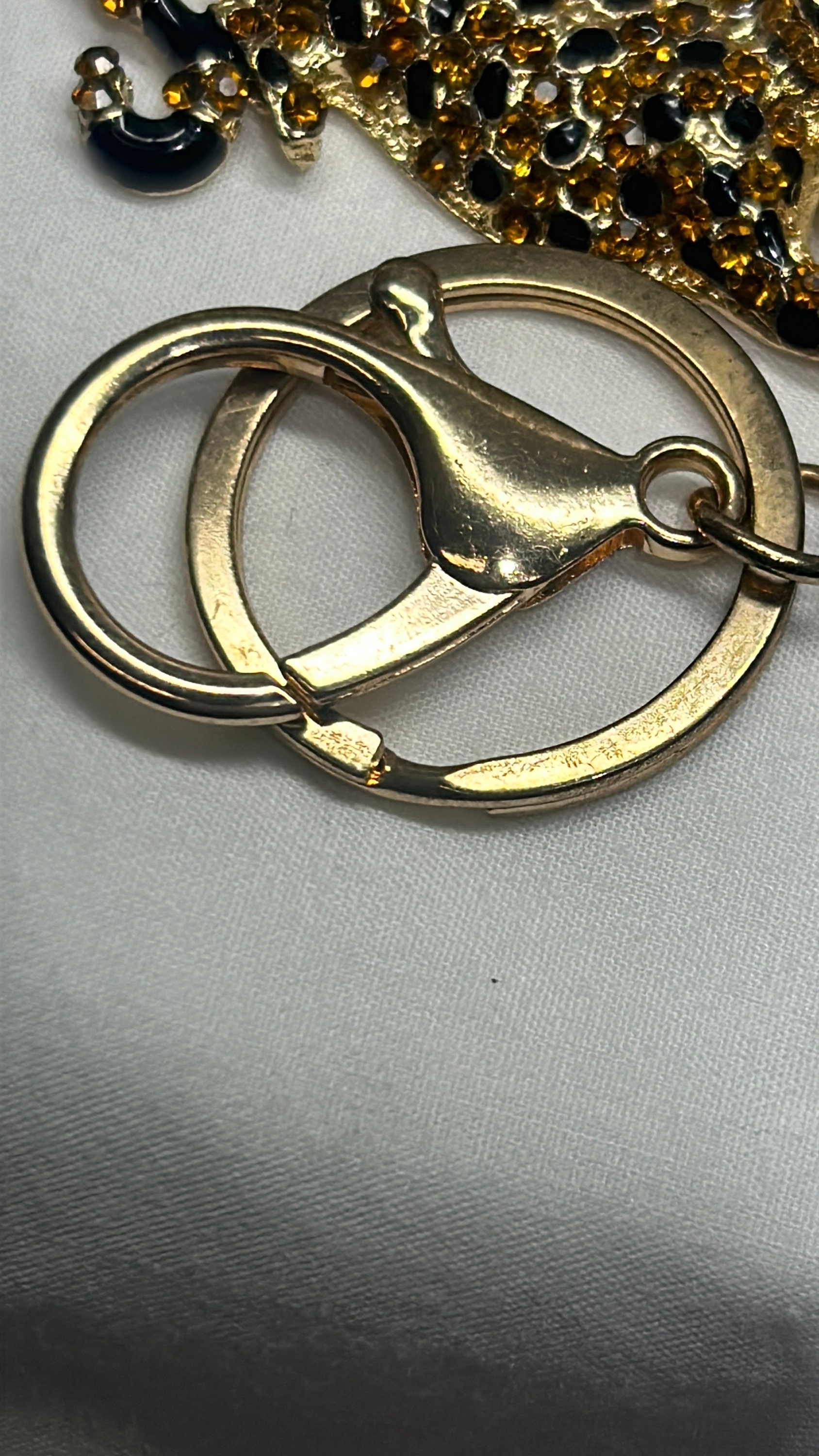 Effy Spotted Leopard Amber Rhinestone Keychain - Etsy