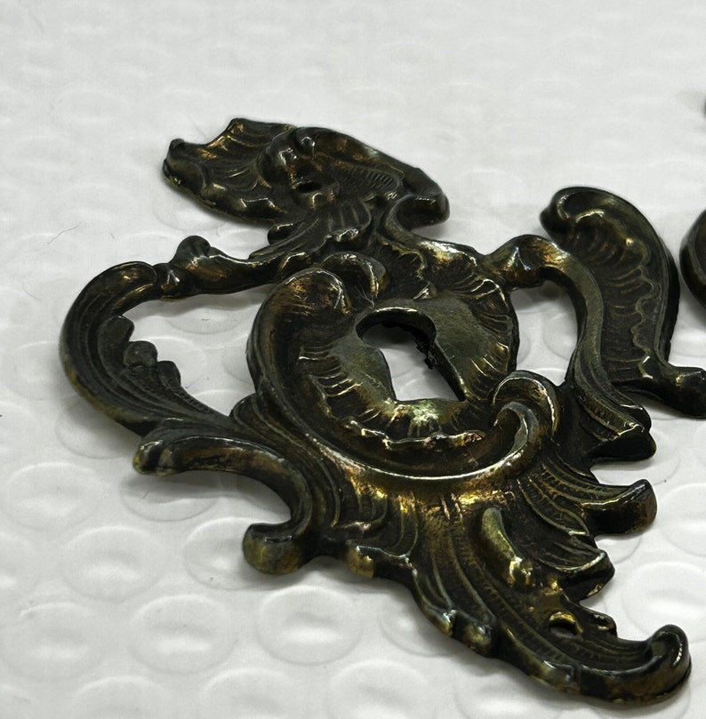 Antique Keeler Brass Skeleton Keyhole Cover Plates Set of 6 - Etsy