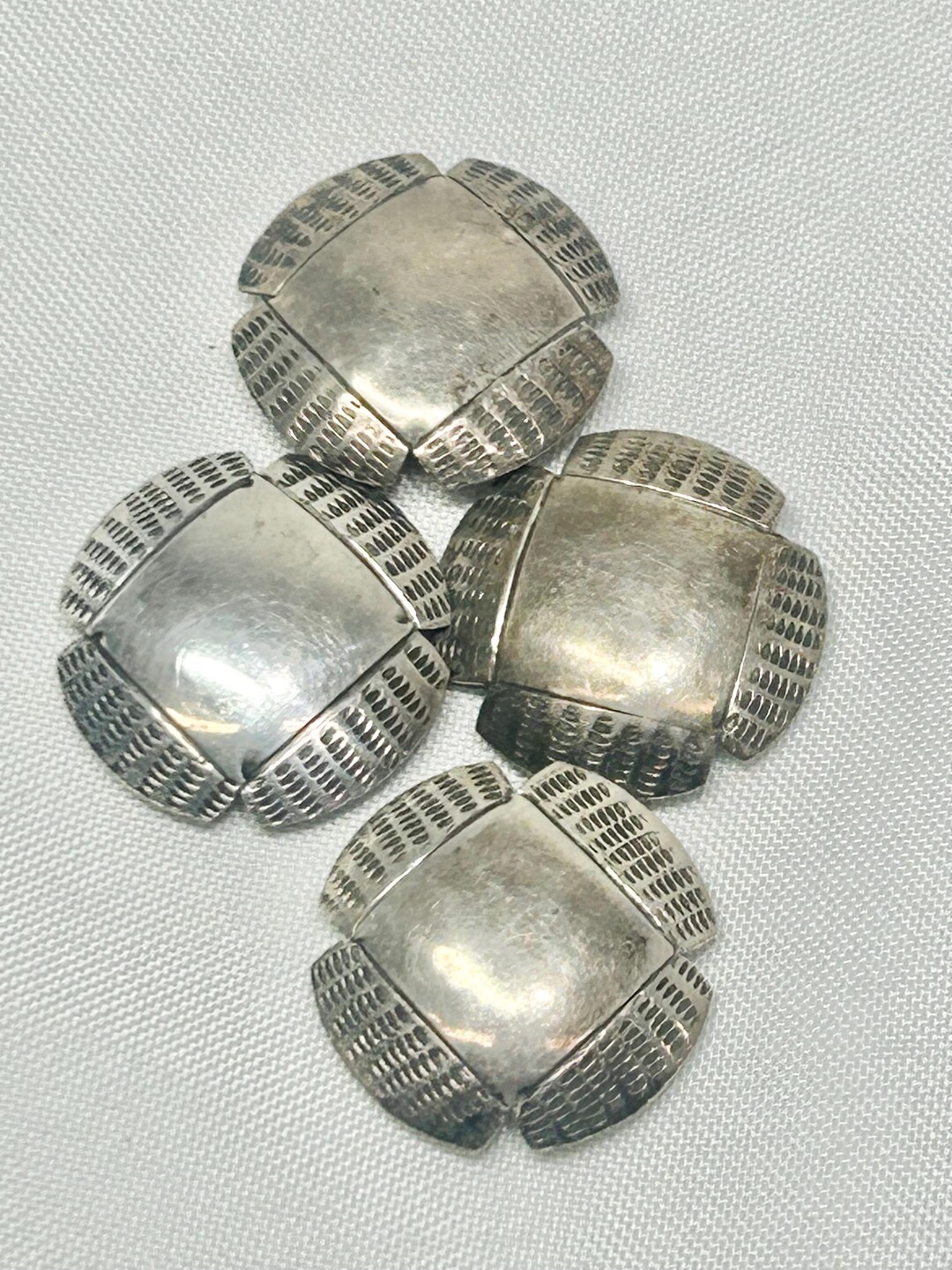 Sterling Silver Native American Design Button Covers 4 Vintage - Etsy