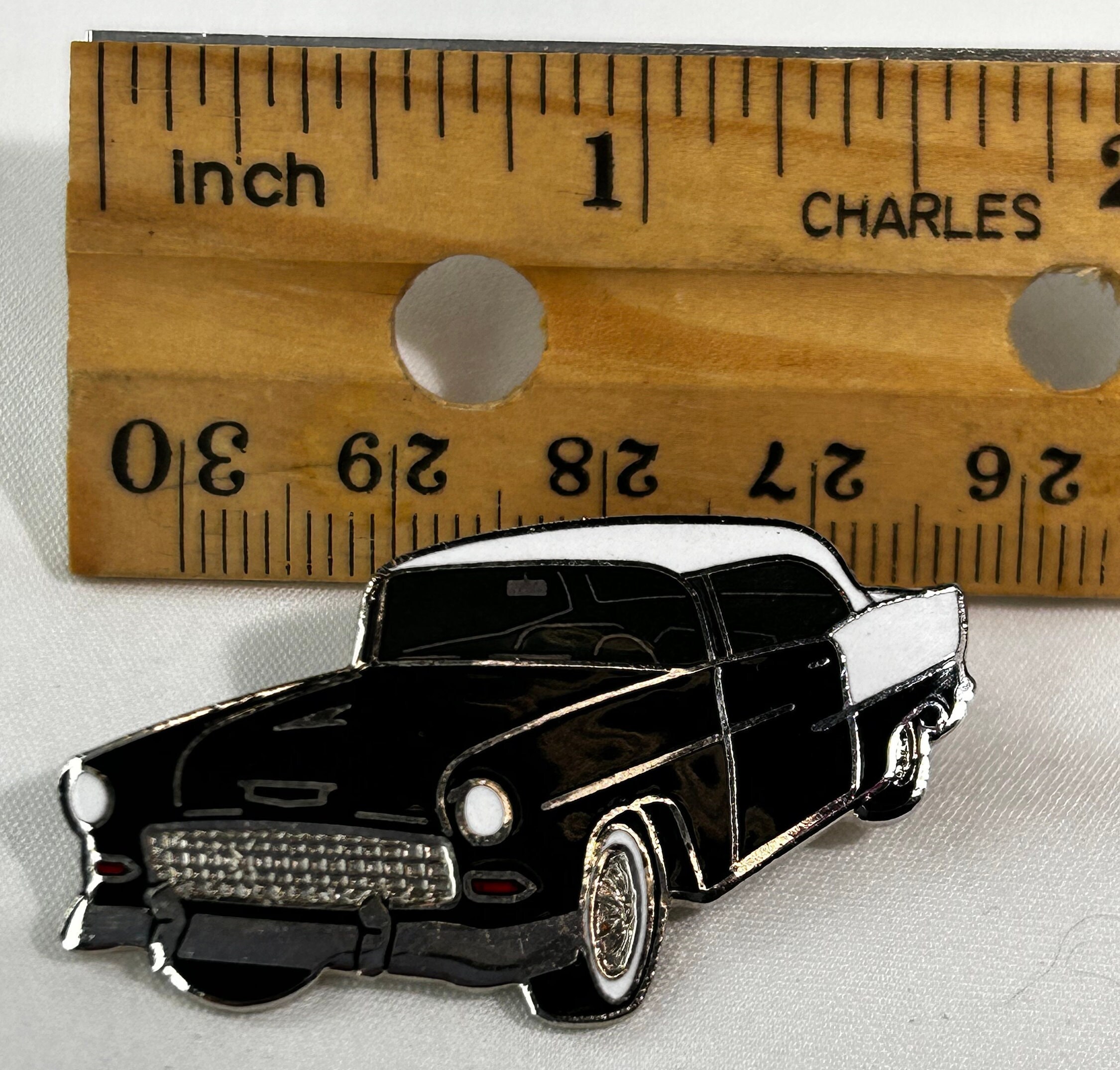 1955 Black and White Chevy Bel Air Pin Back, Lapel/hat Pin. - Etsy