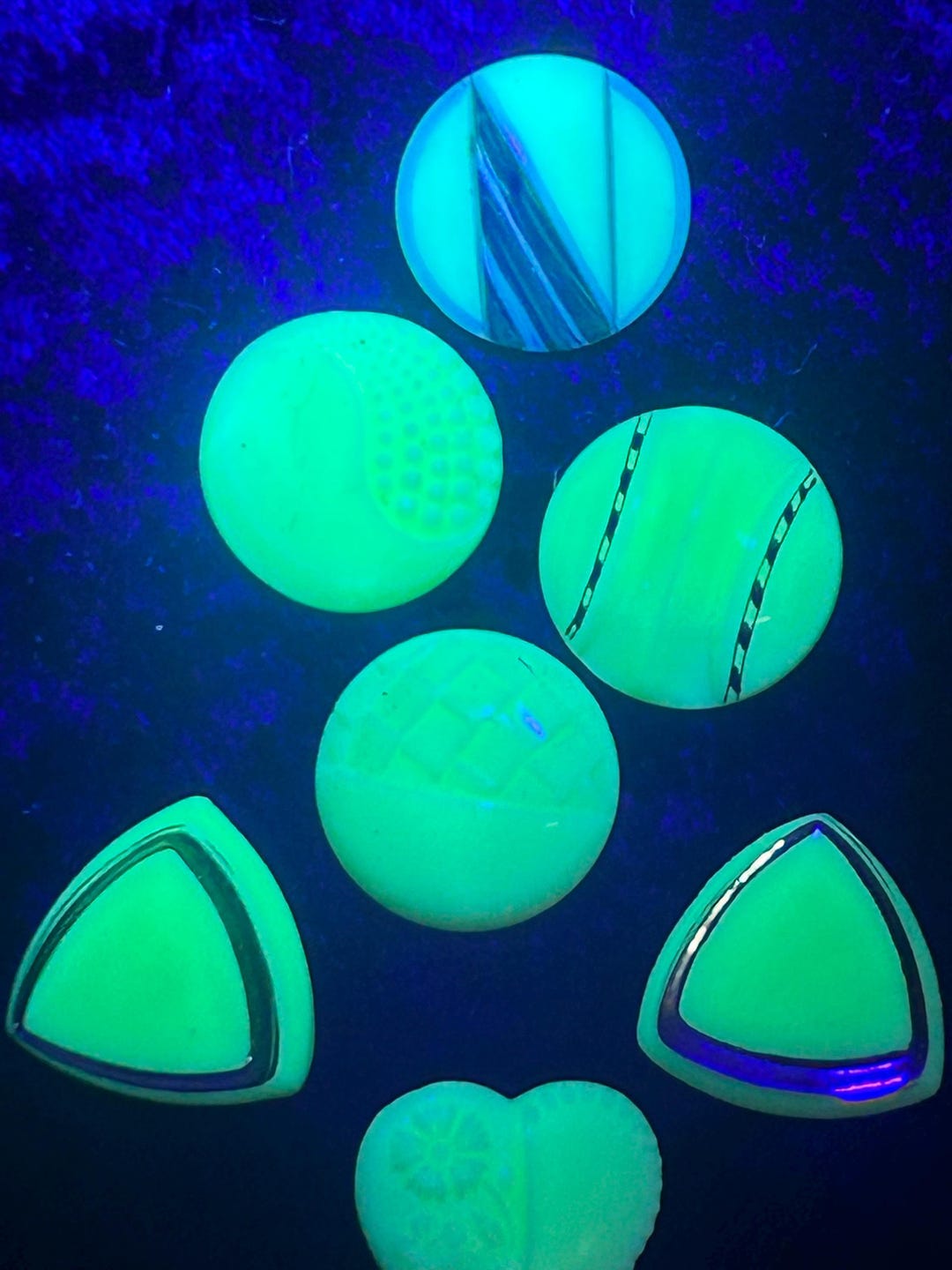 Vintage Uranium Glass Czech Buttons 7 White Buttons - Etsy