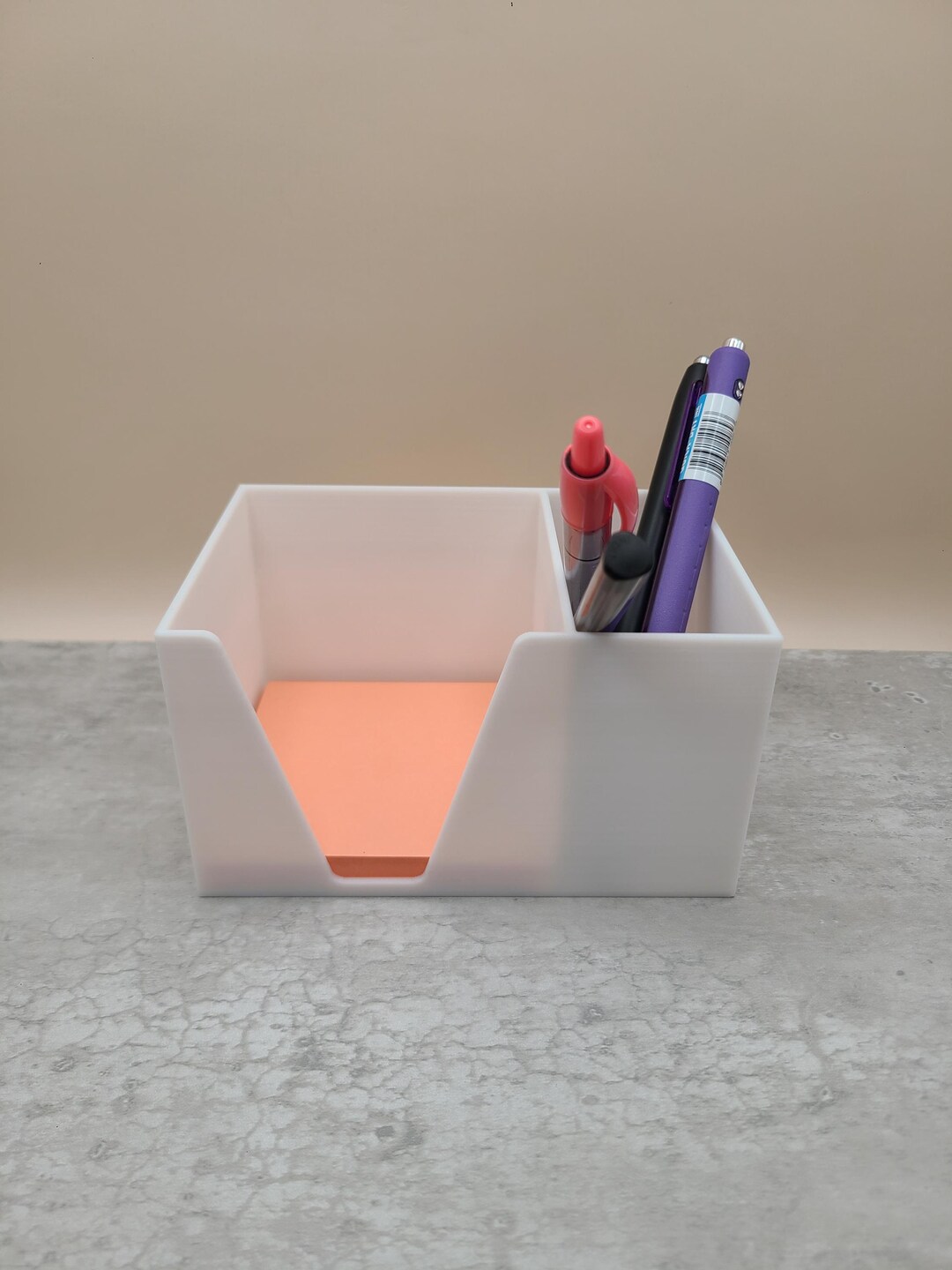 Pen and Post-it Note Holder - Office Desk Organizer - Desk Accessory ...
