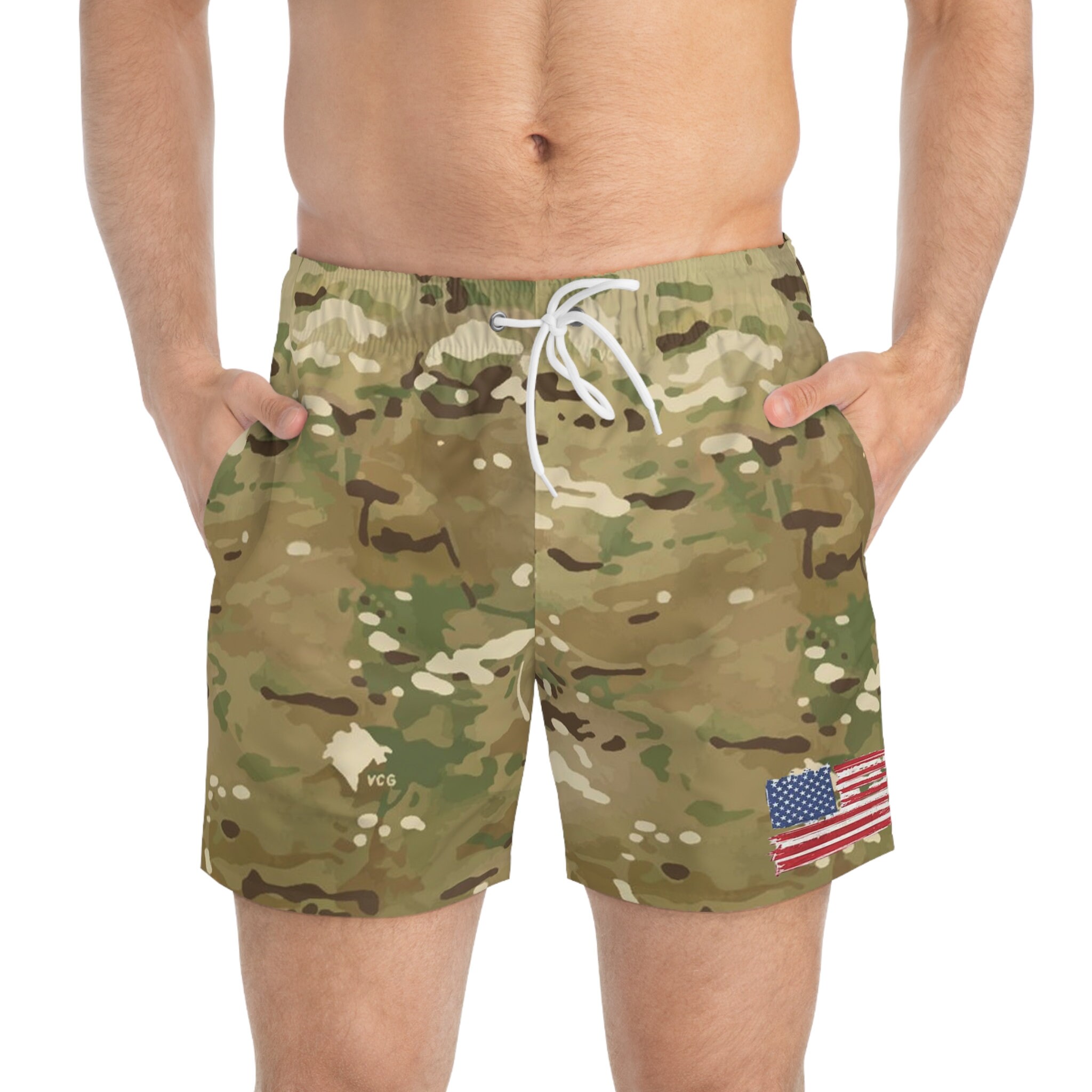 MULTICAM AMERICAN FLAG Swim Trunks - Etsy