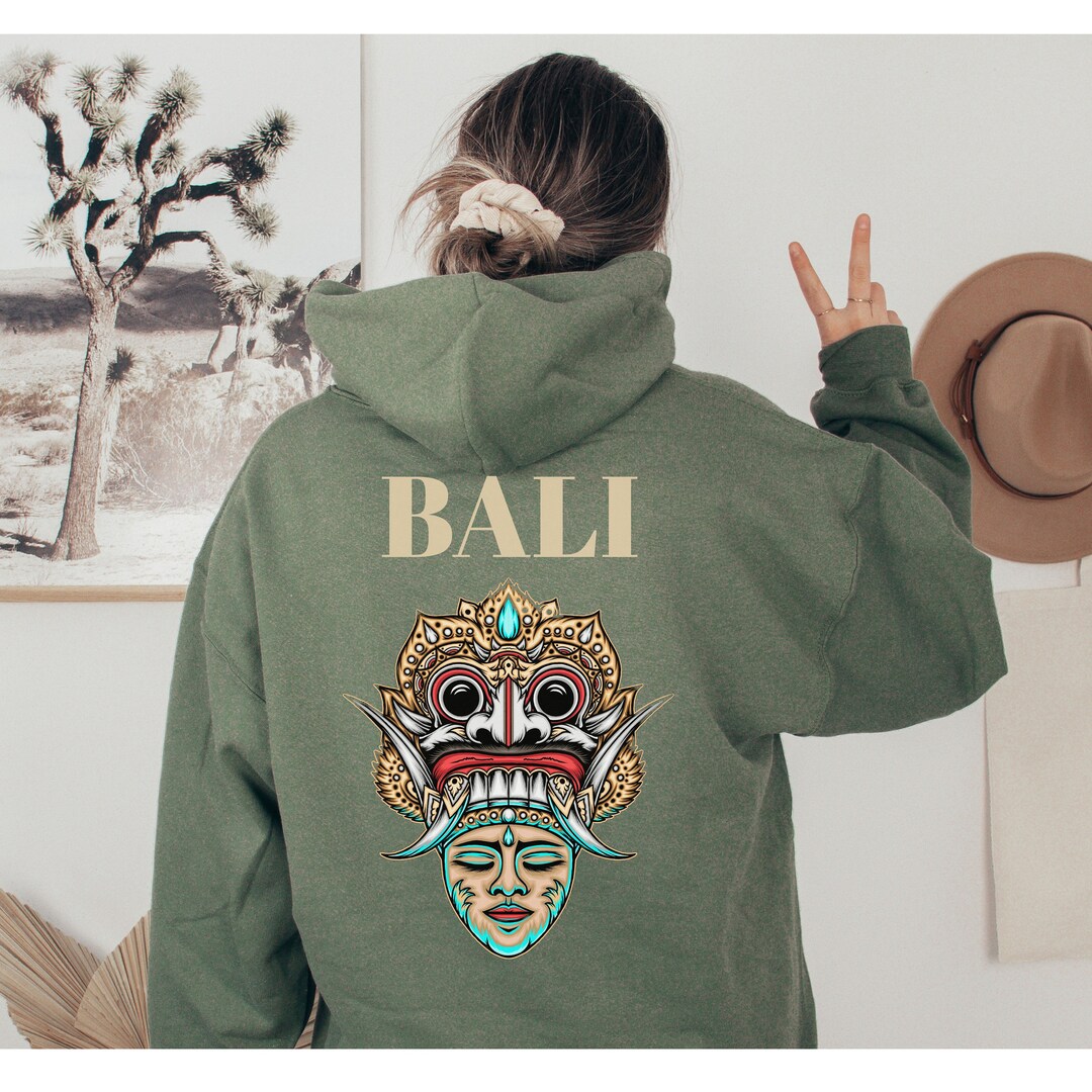 Balinese Mask Hoodie Sweat Shirt, Bali Vacation Sweater, I Love Bali ...