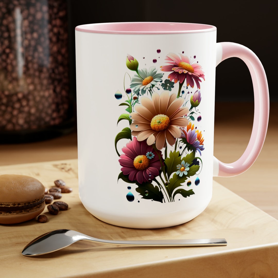 Graphic Wildflower Coffee Mug, Wildflower Mug, Flower Coffee Mug, Gift ...