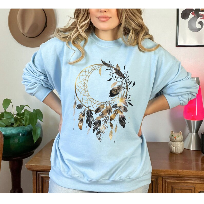 Celestial Moon Dream Catcher Sweat Shirt, Boho Celestial Sweatshirt ...