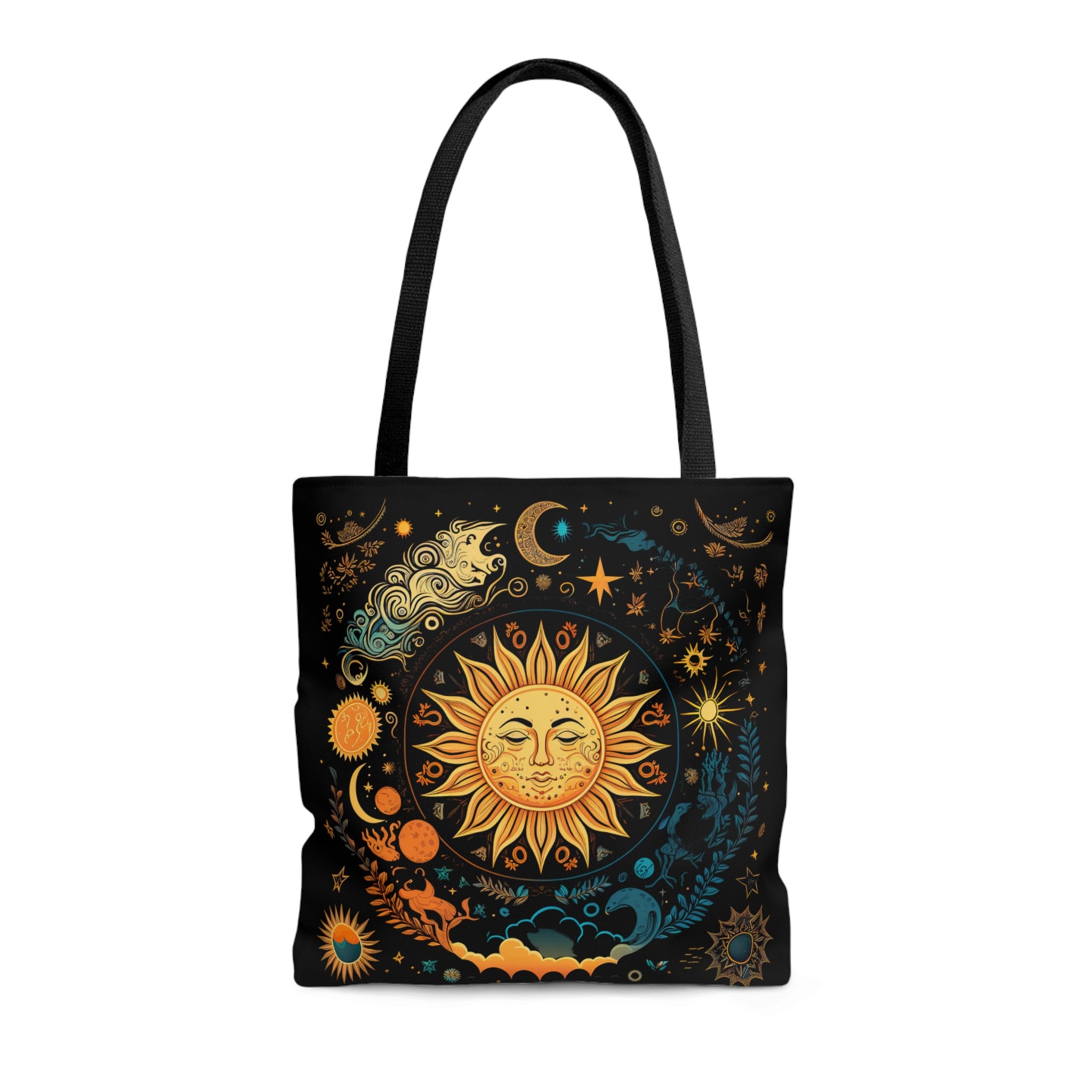 Celestial Sun & Stars Canvas Tote Bag, Boho Sun Tote, Gift for Her ...