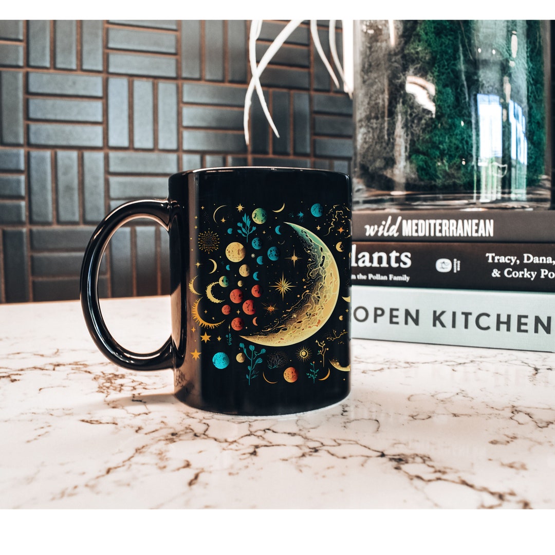Celestial Moon Galaxy Coffee Mug, Mystical Moon Galaxy Mug, Boho ...
