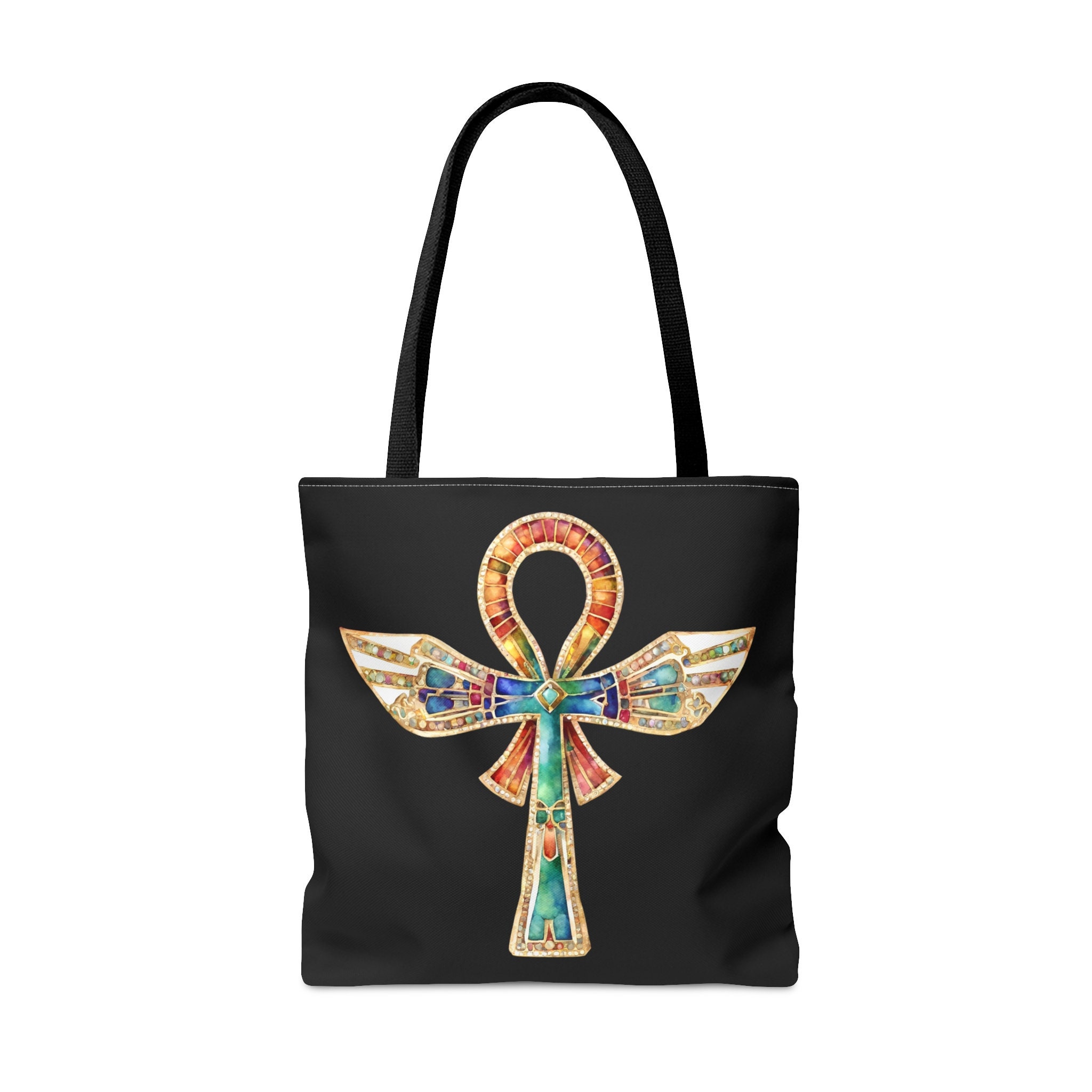 Celestial Beaded Ankh Canvas Tote Bag, Egyptian Ankh Tote Bag, Healing ...
