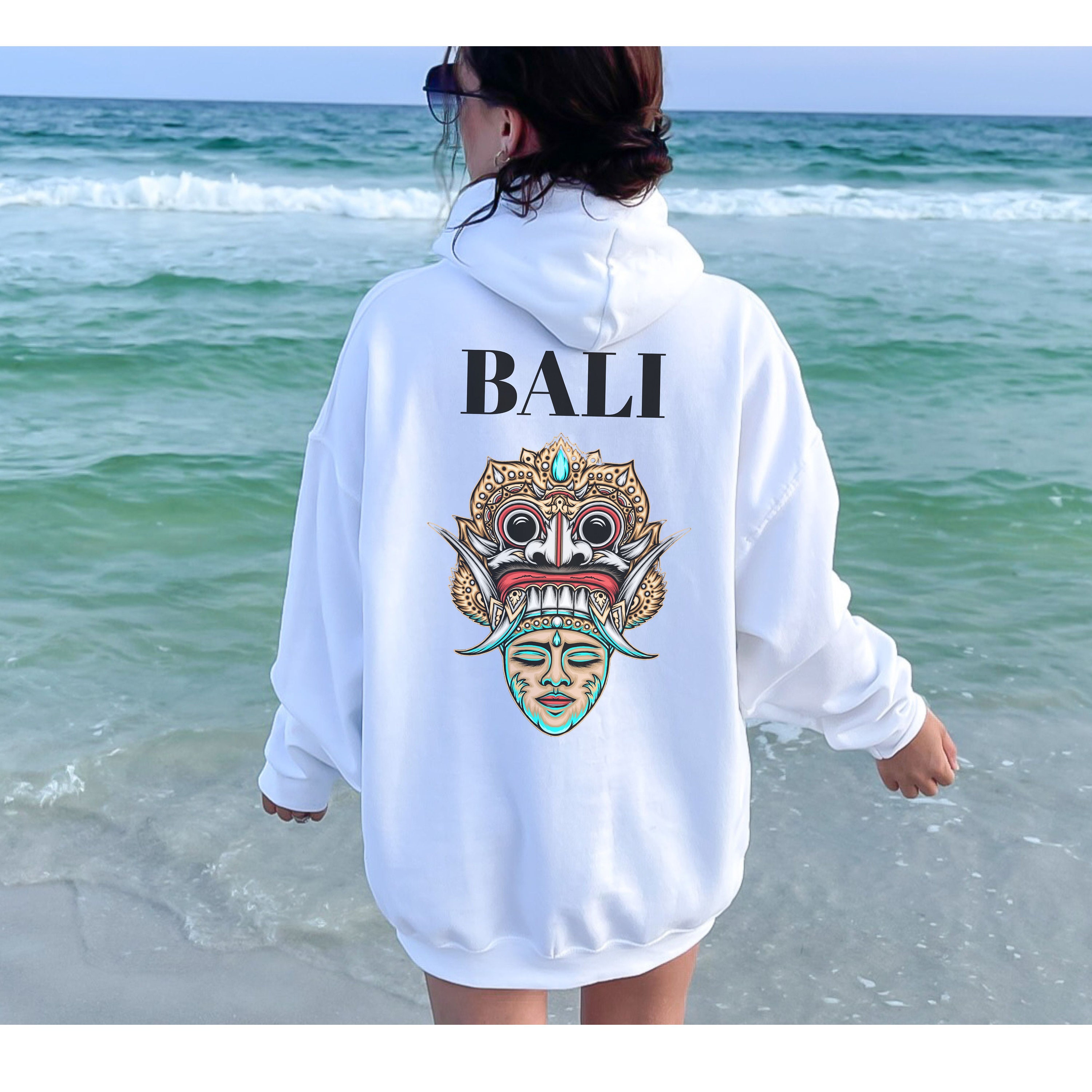 Balinese Mask Hoodie Sweat Shirt, Bali Vacation Sweater, I Love Bali ...