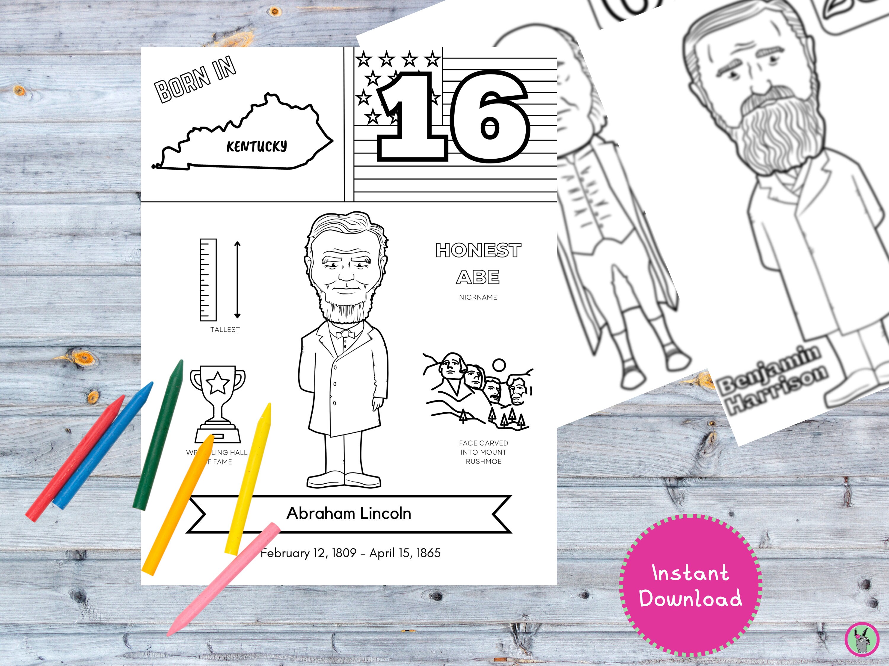 United States Presidents Coloring Pages Printable President - Etsy