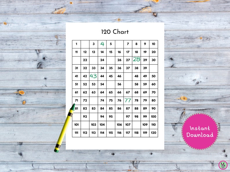Number Charts for Kids, Number Sense Learning Activity, Homeschool ...