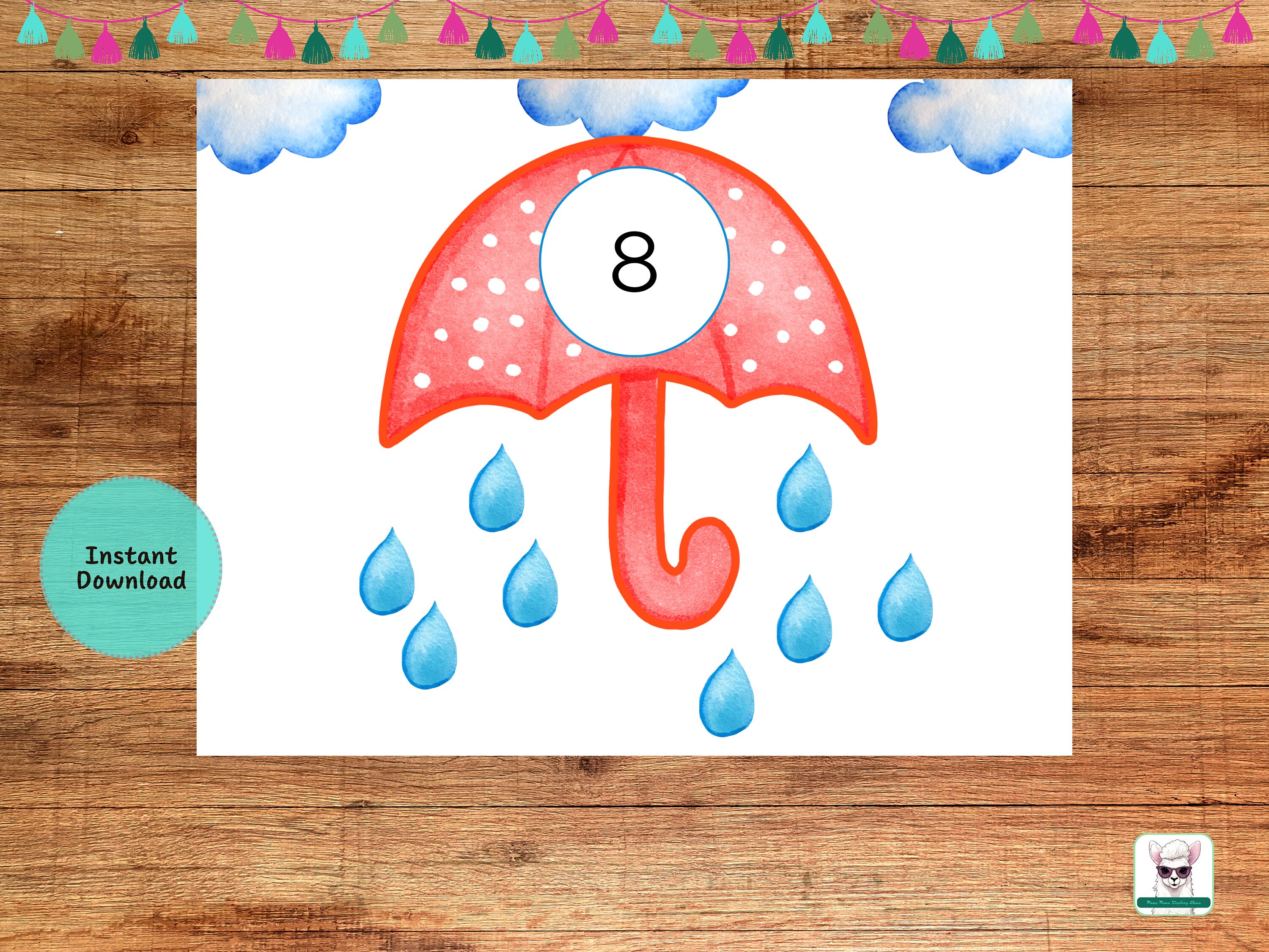 Umbrella Counting Montessori Math Printable Activity, Numbers 1-10 ...