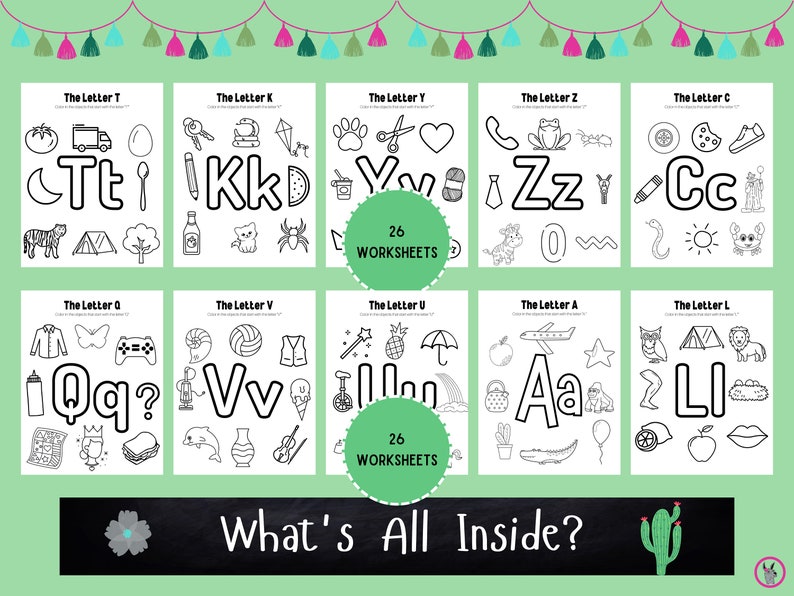 Beginning Letter Sounds Coloring Pages Alphabet Worksheet - Etsy