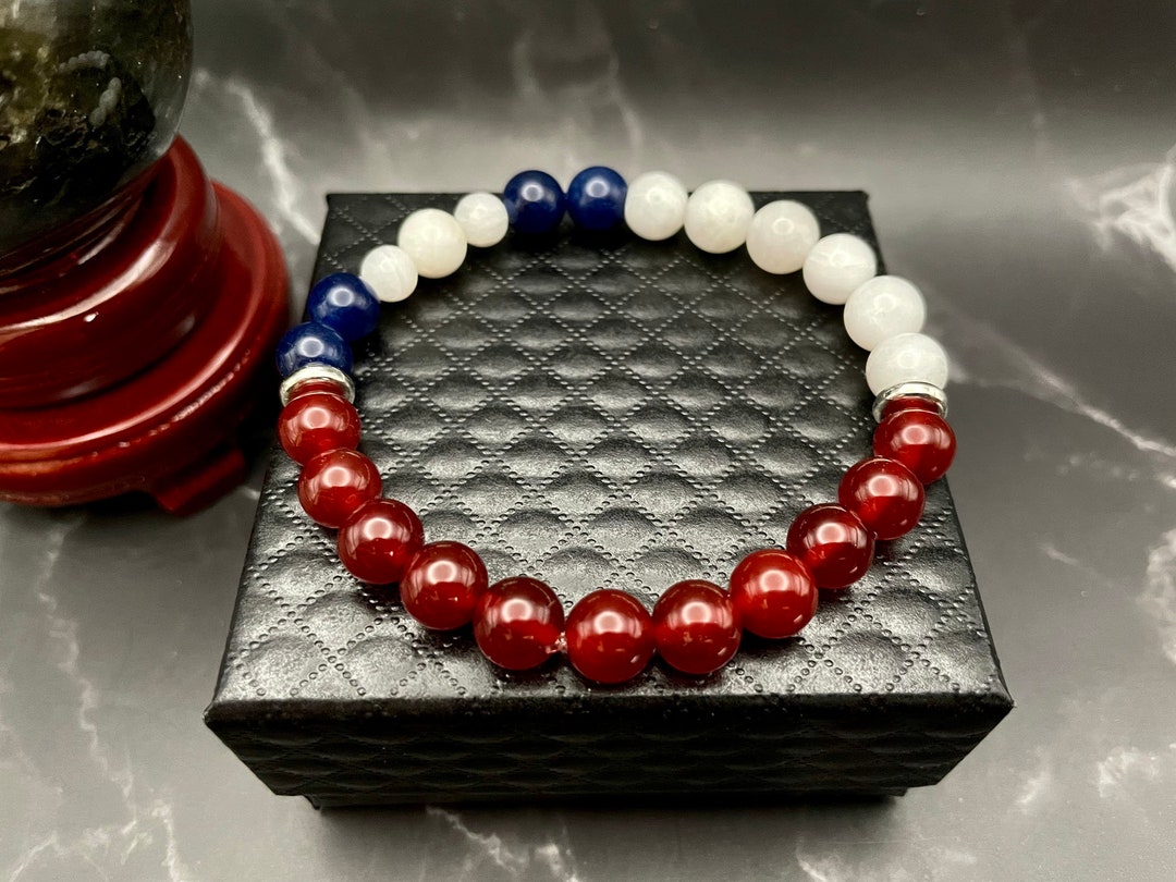 Chile Handmade Flag Color Gemstone Beaded Bracelet, Men's and Women's ...