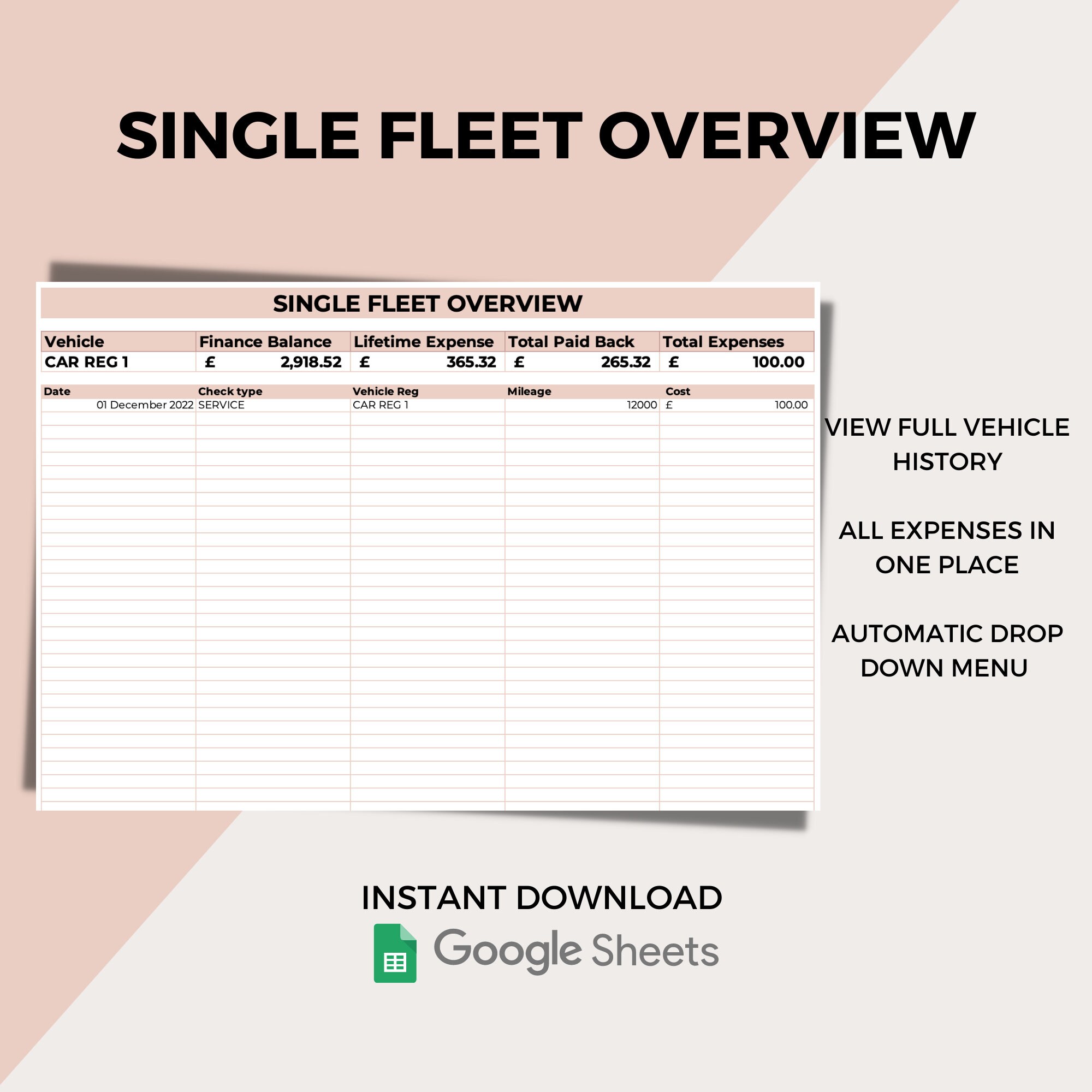 Car Loan Repayment Tracker: Vehicle Maintenance Google Sheets (digital ...