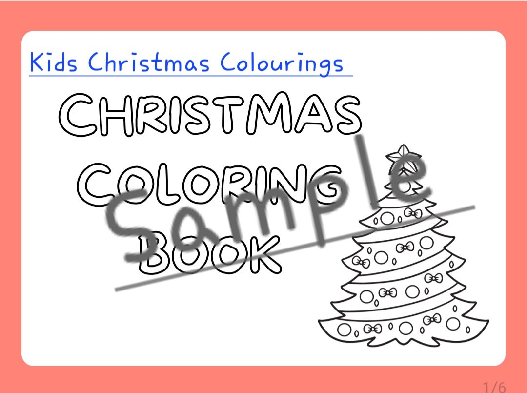 Libro De Colorear De Navidad Para Niños, Impresiones Digitales, 6 ...